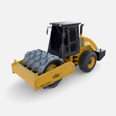 Road Roller V8 - 3D Model by dragosburian