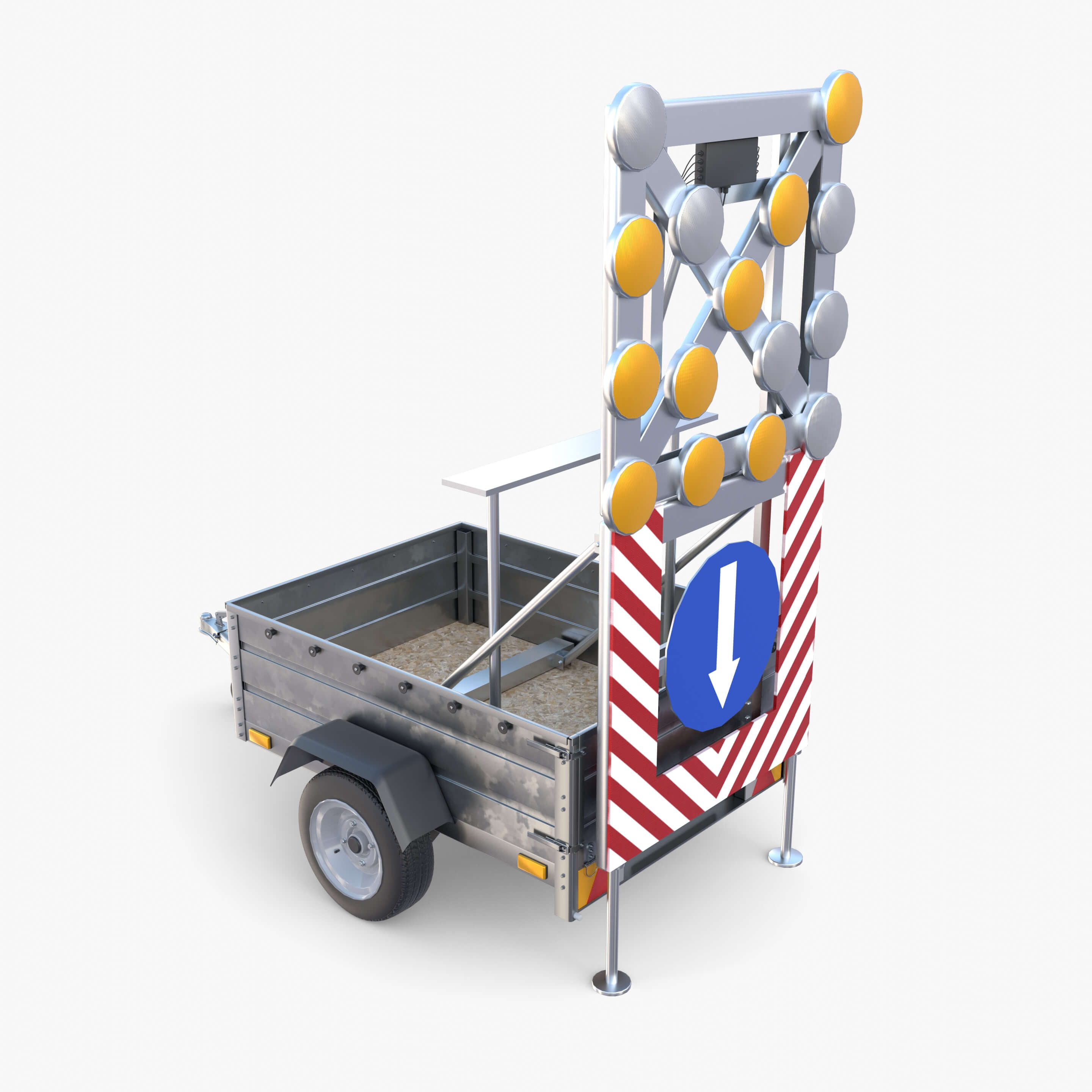 Roadworks Trailer V1 - 3D Model by dragosburian