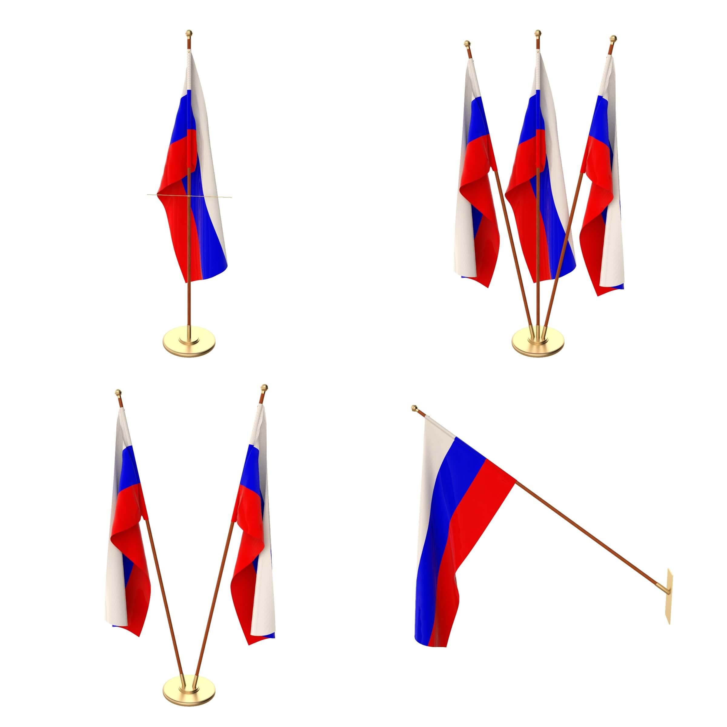 Russia Flag Pack - 3D Model by dragosburian