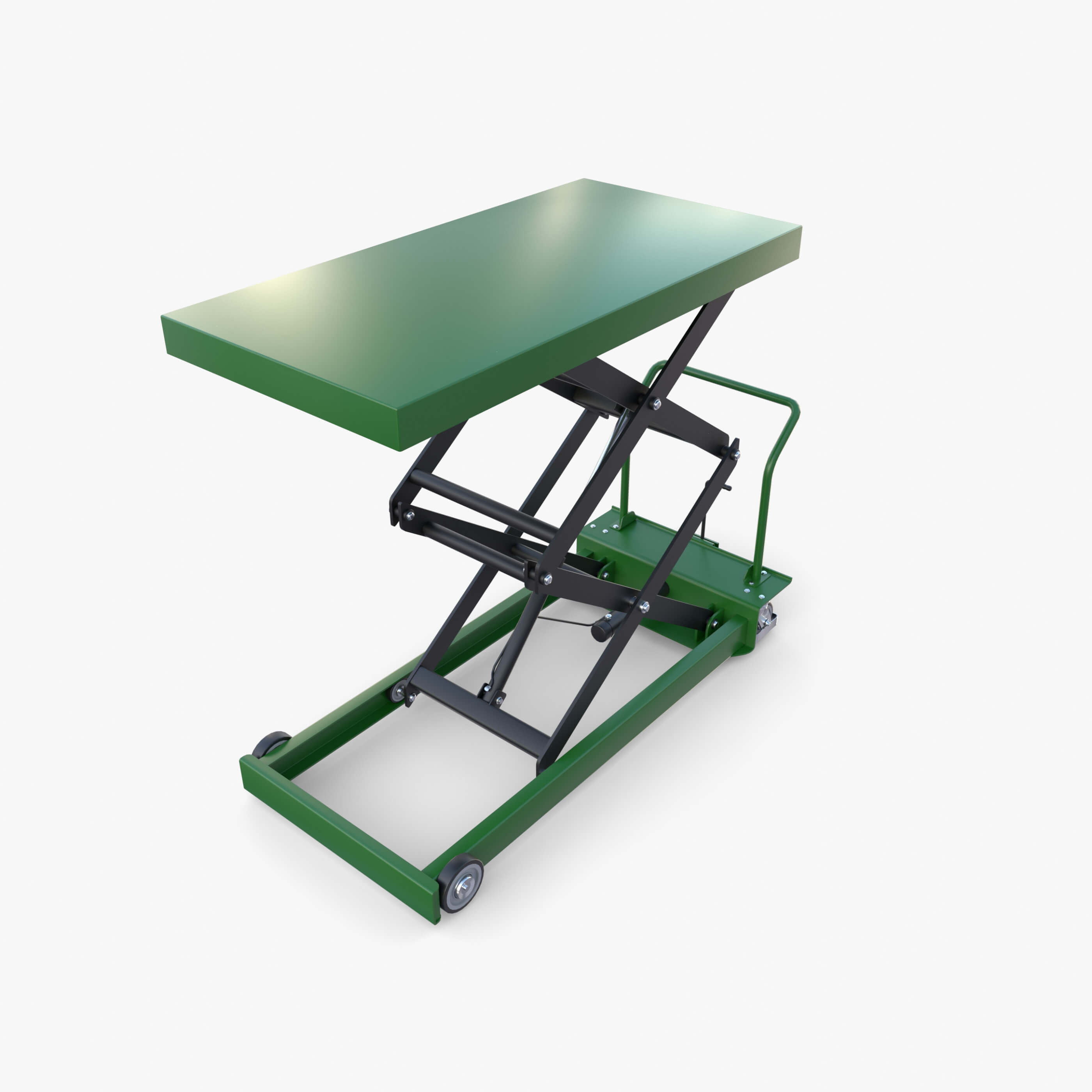 Scissor Lift Table Green - 3D Model by dragosburian