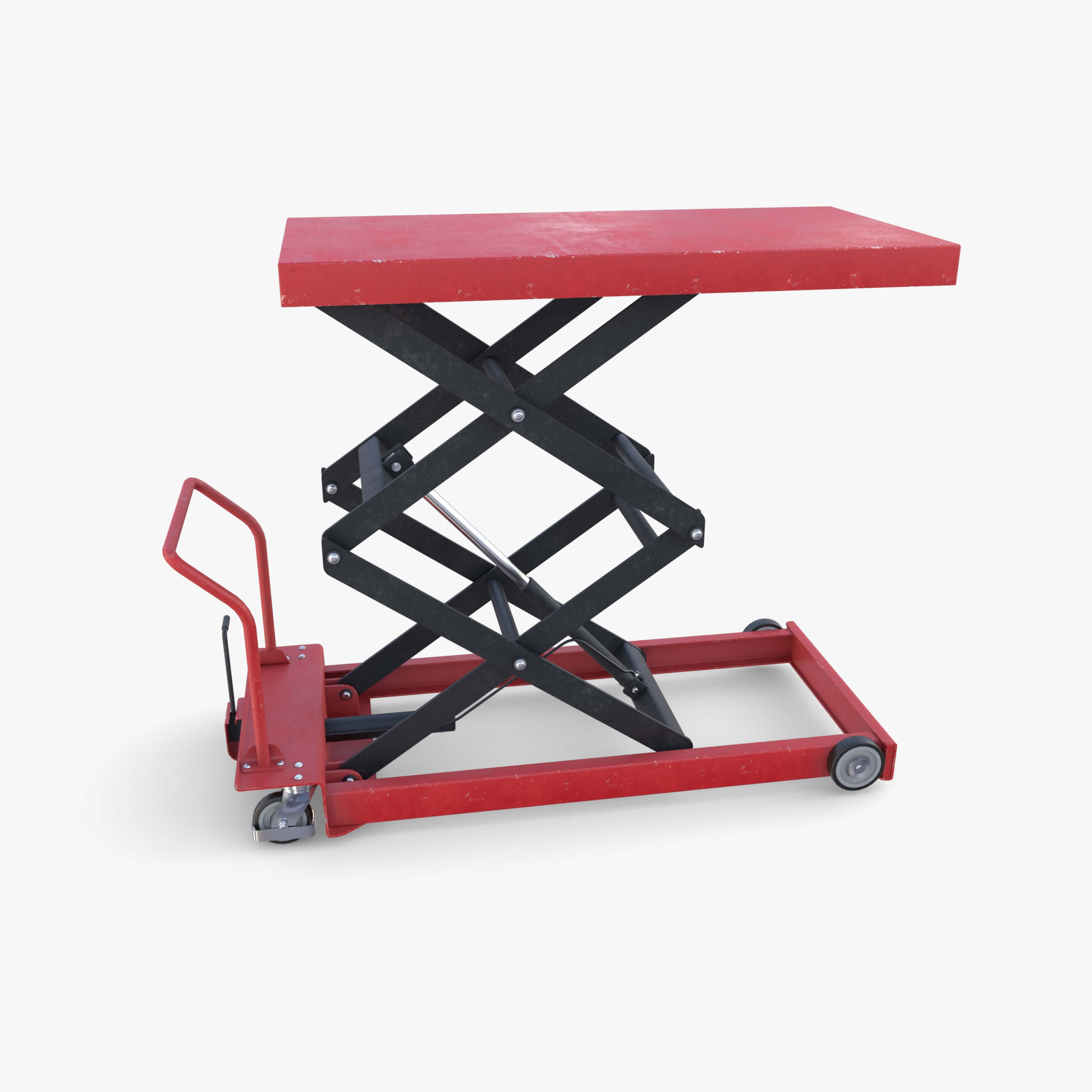 Scissor Lift Table Red - 3D Model by dragosburian