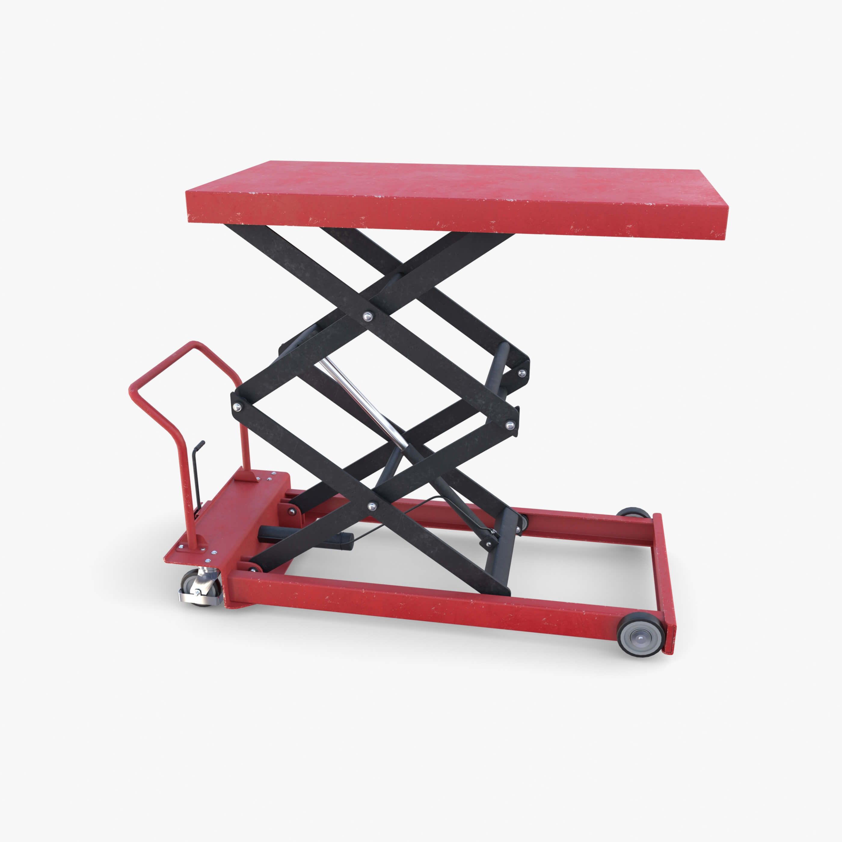 Scissor Lift Table Red - 3D Model by dragosburian
