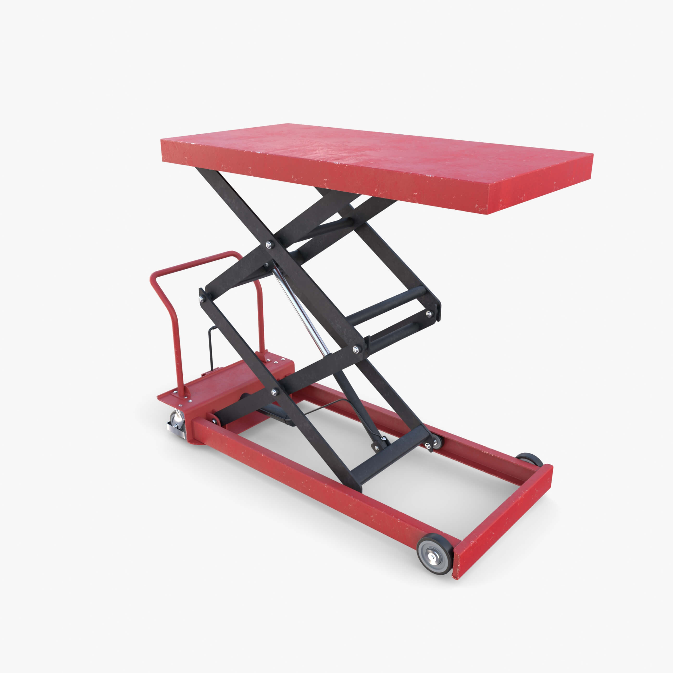 Scissor Lift Table Red - 3D Model by dragosburian