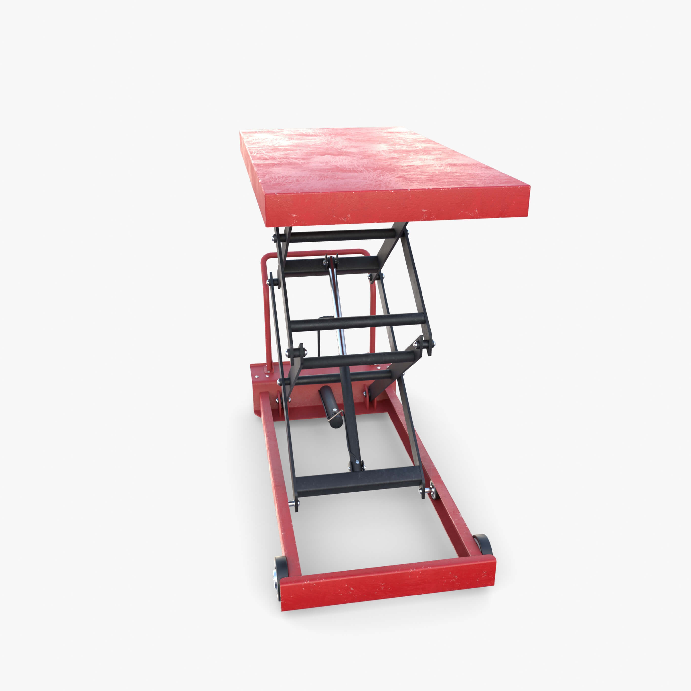 Scissor Lift Table Red - 3D Model by dragosburian