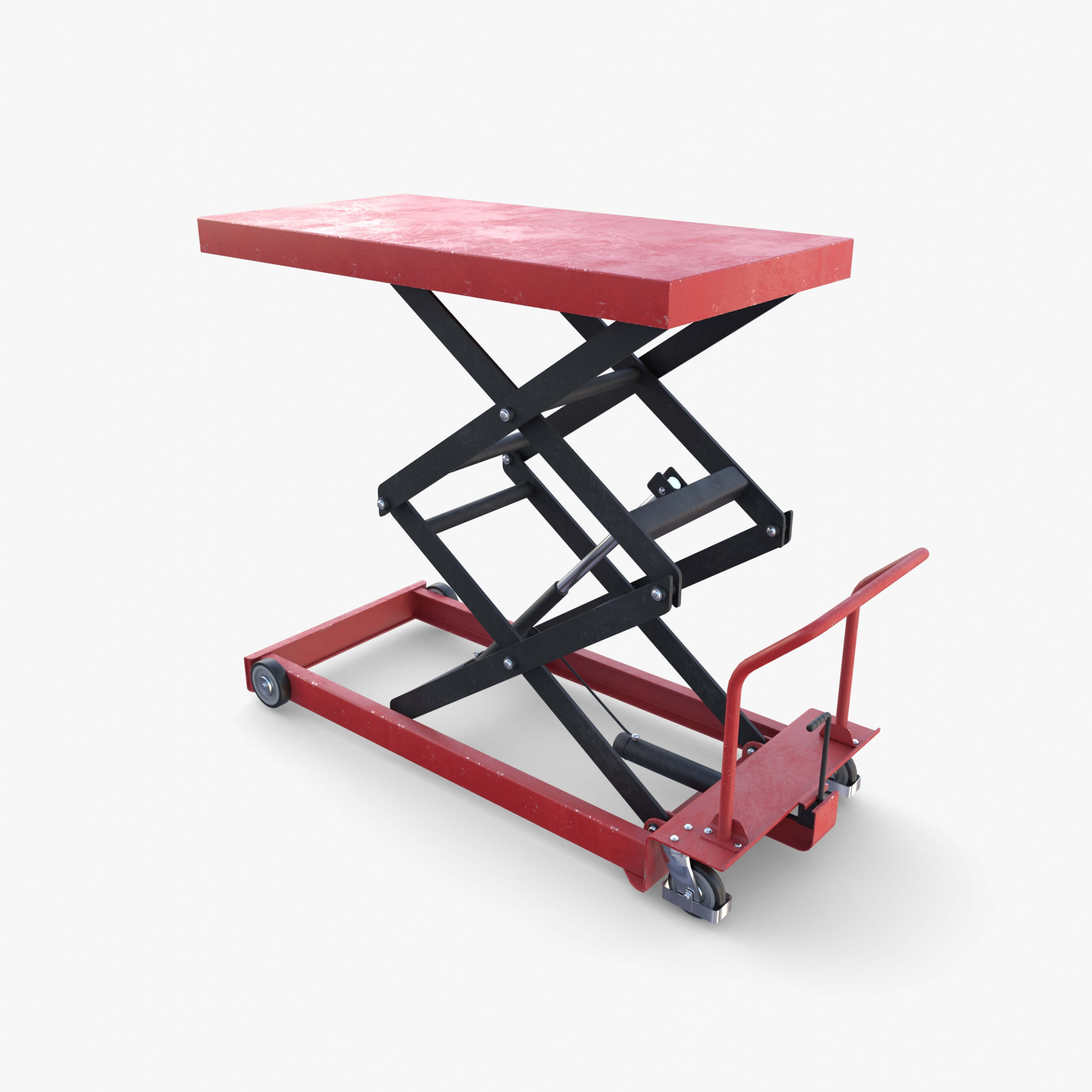 Scissor Lift Table Red - 3D Model by dragosburian
