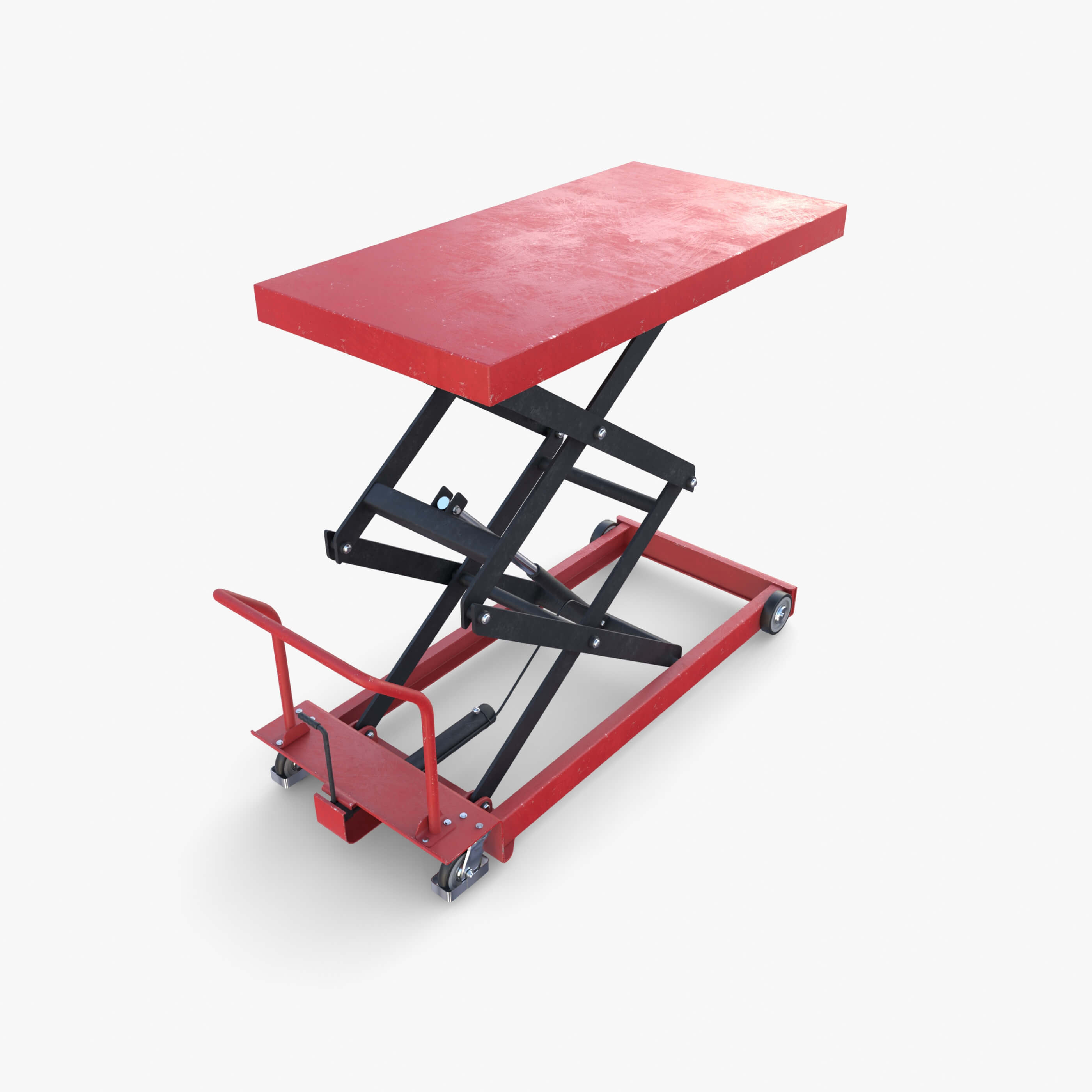 Scissor Lift Table Red - 3D Model by dragosburian