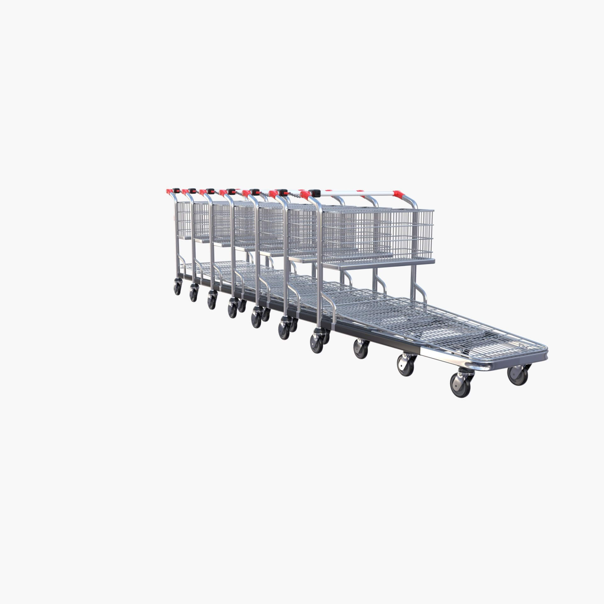 Shopping Cart Stack V1 - 3D Model by dragosburian