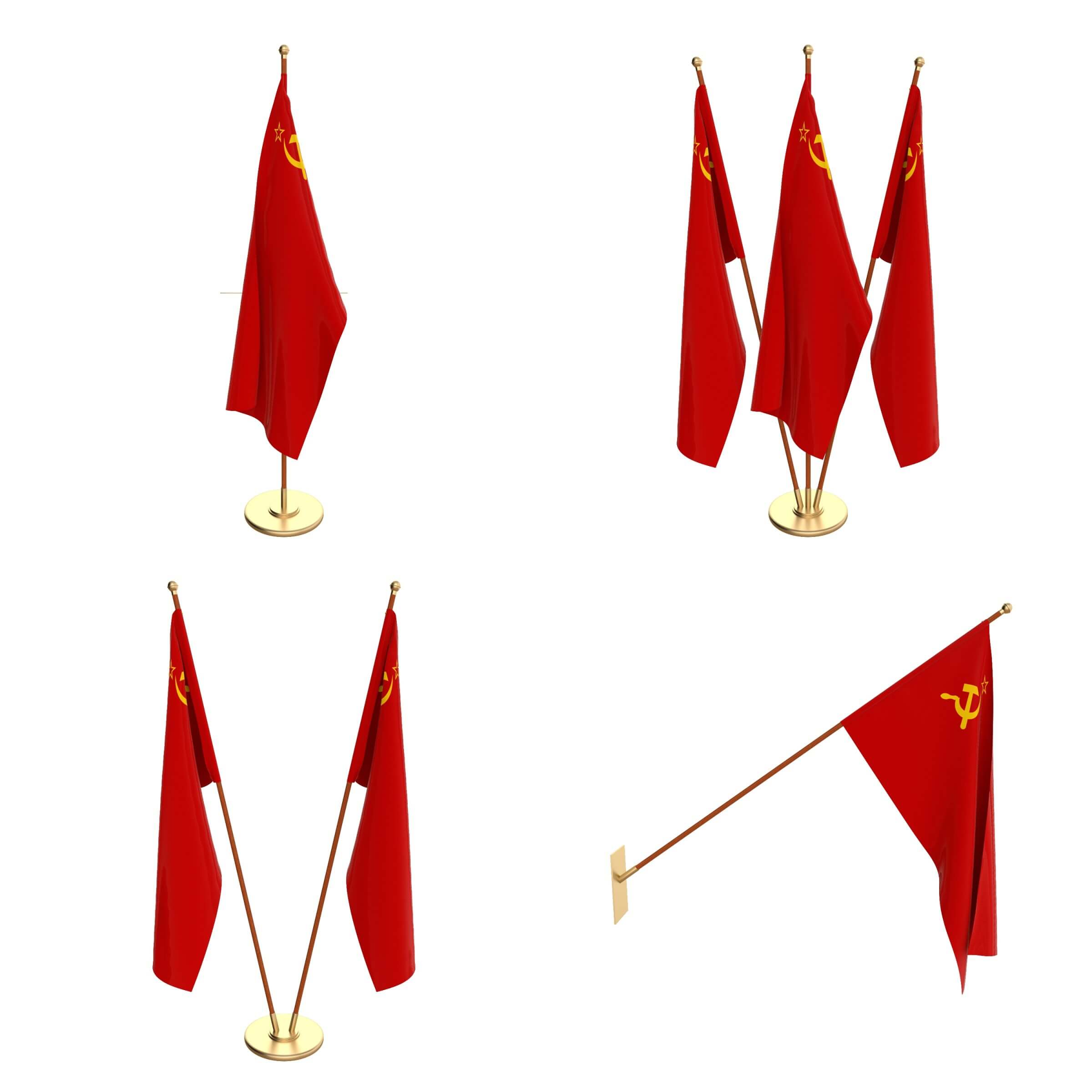 Soviet Union Flag Pack - 3D Model by dragosburian