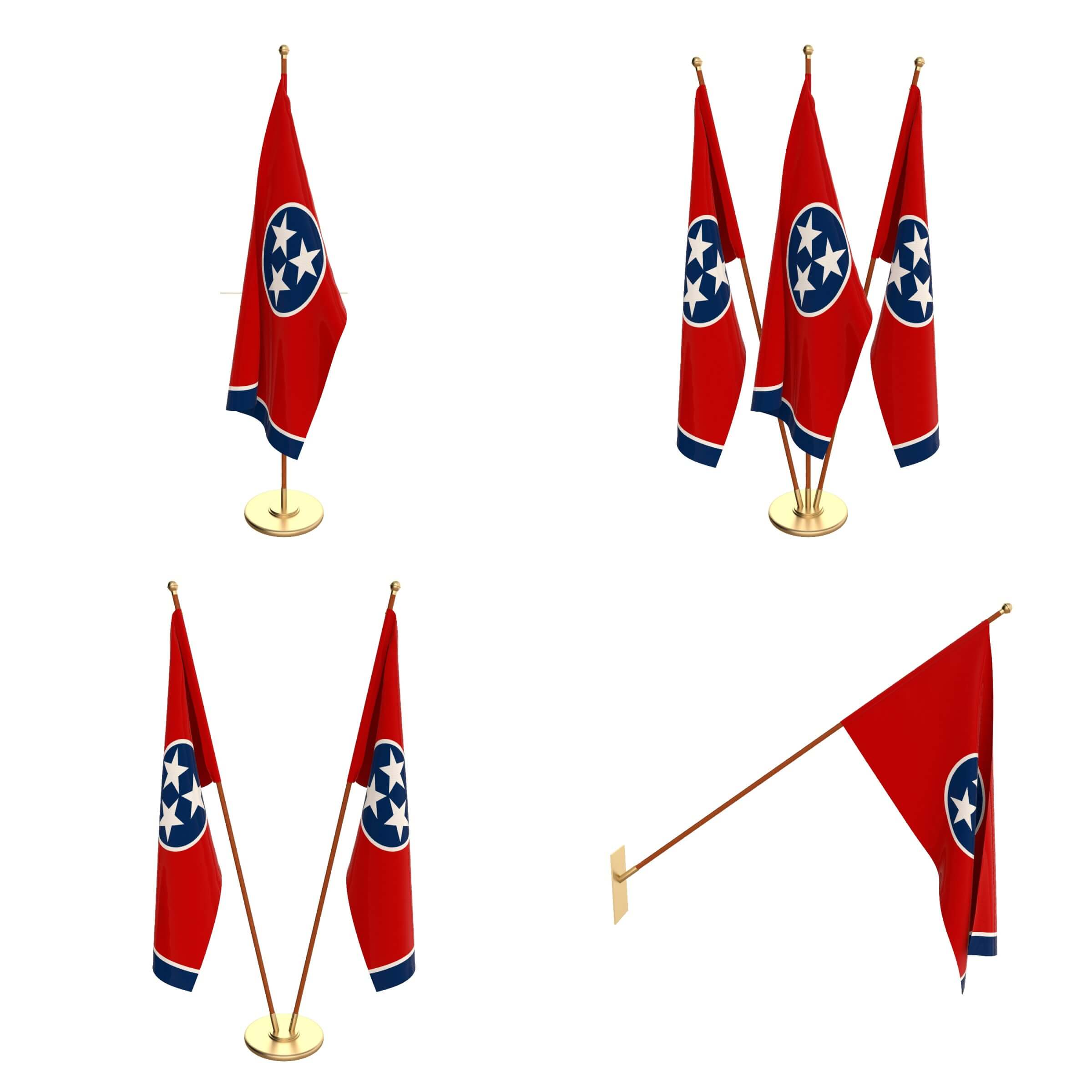 Tennessee Flag Pack - 3D Model by dragosburian