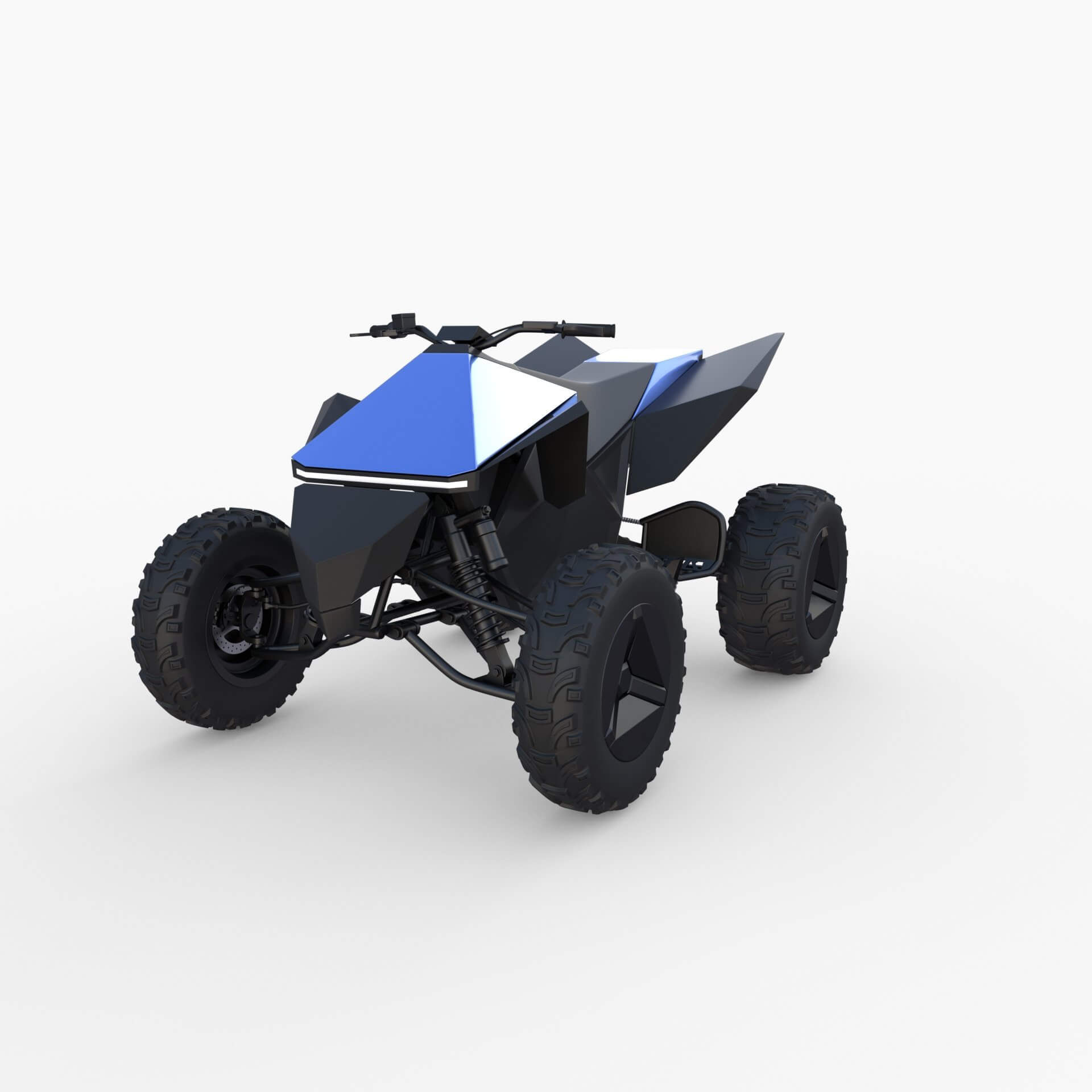 Tesla Cyberquad ATV Blue - 3D Model by dragosburian