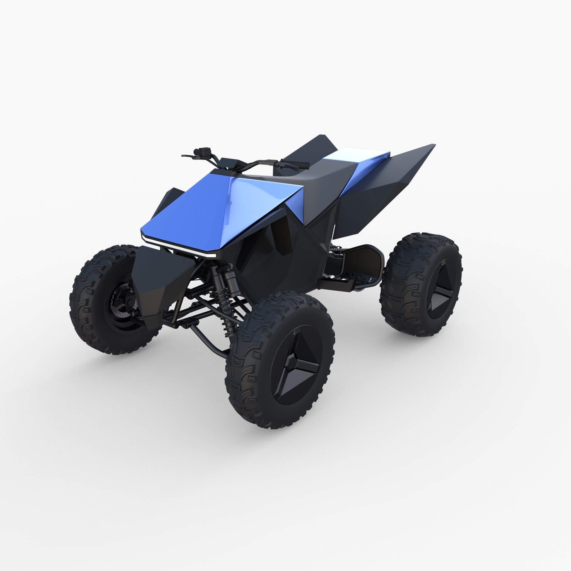 Tesla Cyberquad ATV Blue - 3D Model by dragosburian