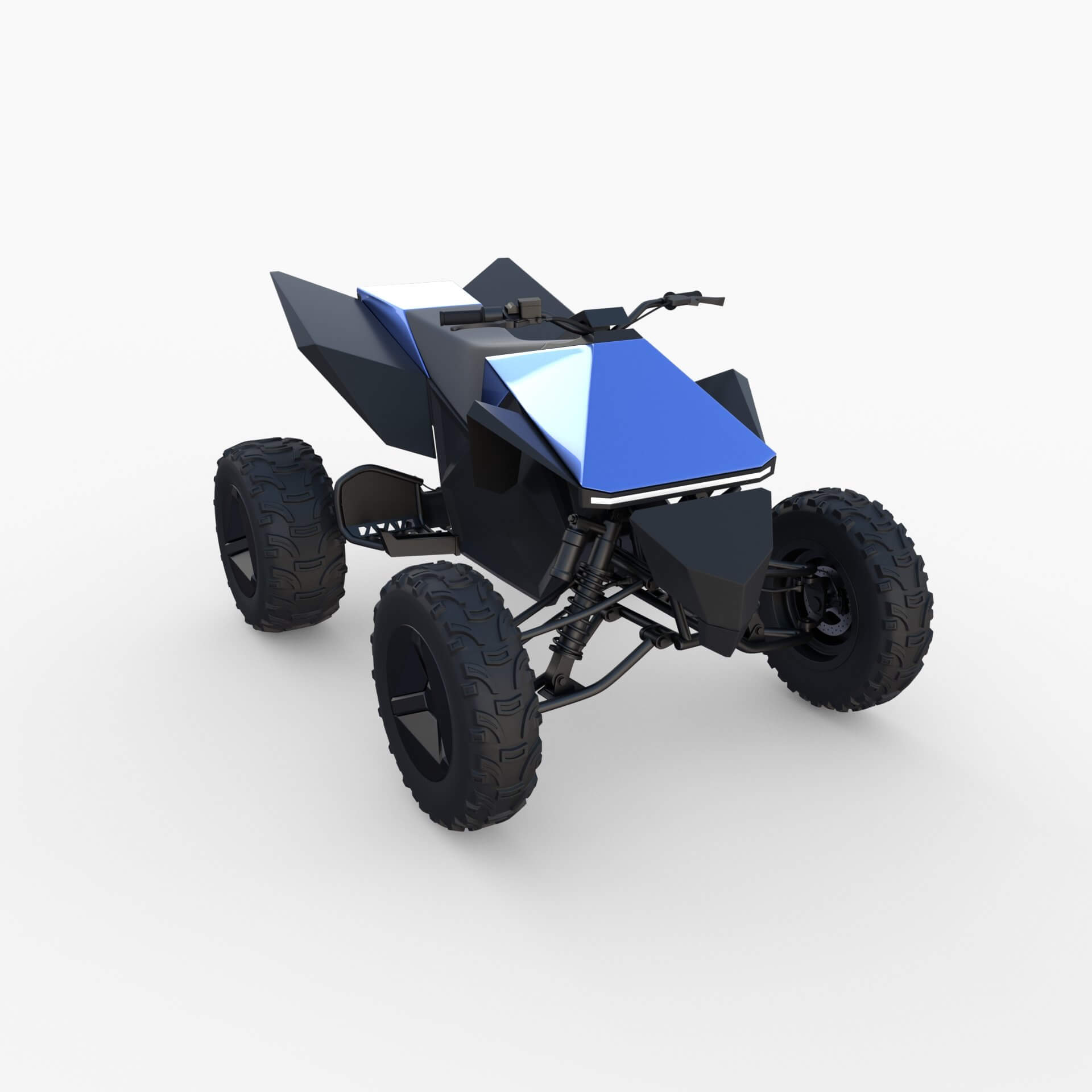 Tesla Cyberquad ATV Blue - 3D Model by dragosburian