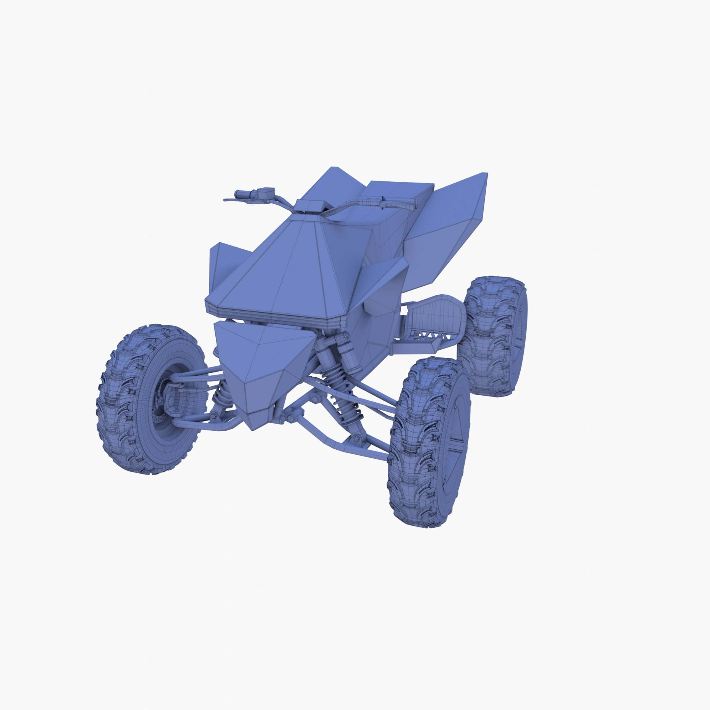 Tesla Cyberquad ATV Blue - 3D Model by dragosburian