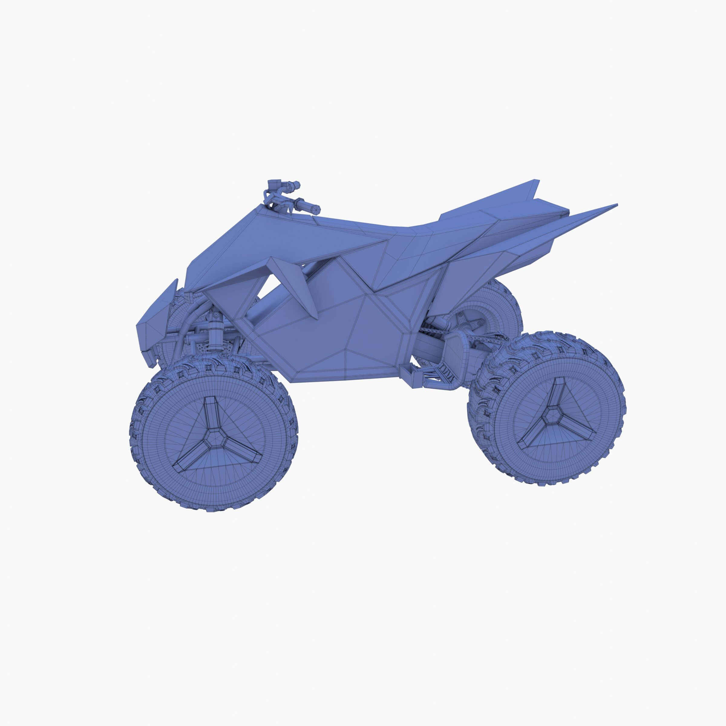 Tesla Cyberquad ATV Blue - 3D Model by dragosburian