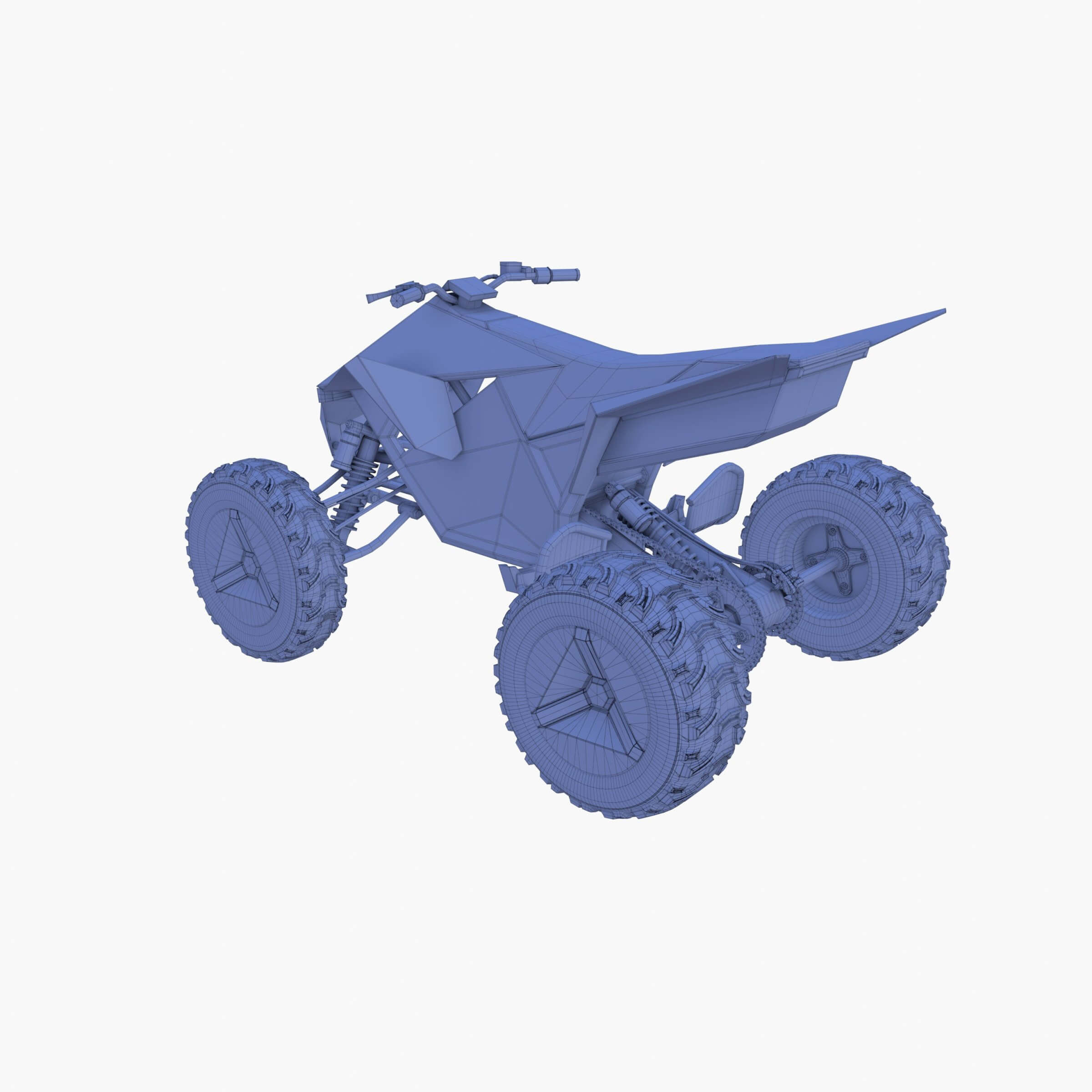 Tesla Cyberquad ATV Blue - 3D Model by dragosburian
