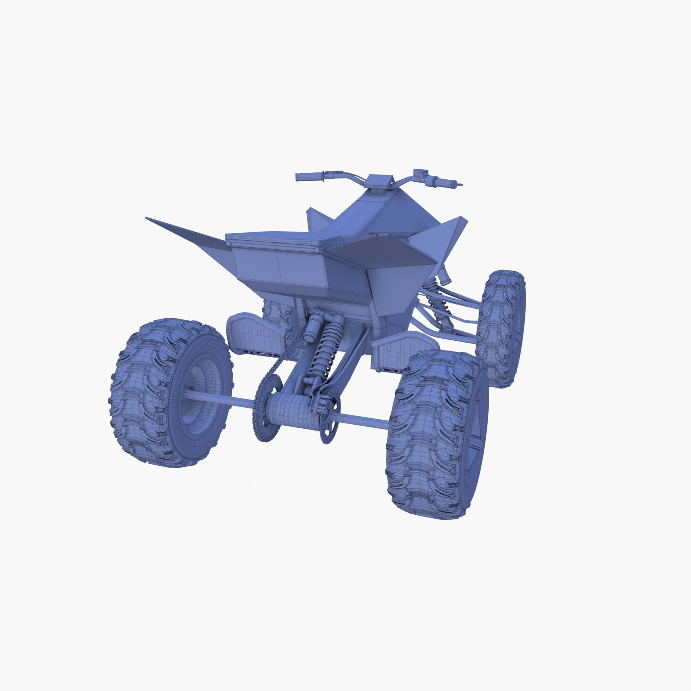Tesla Cyberquad ATV Blue - 3D Model by dragosburian