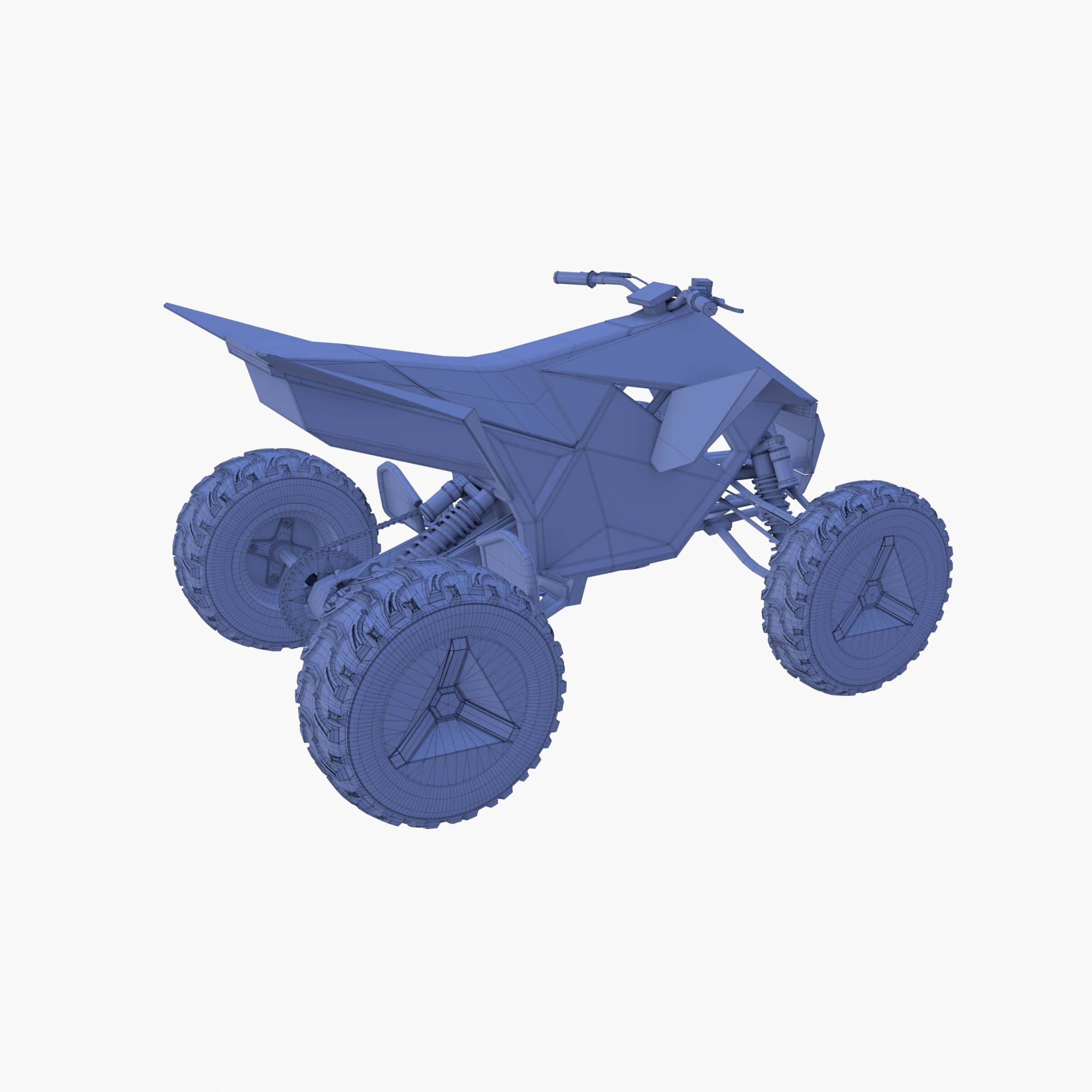 Tesla Cyberquad ATV Blue - 3D Model by dragosburian