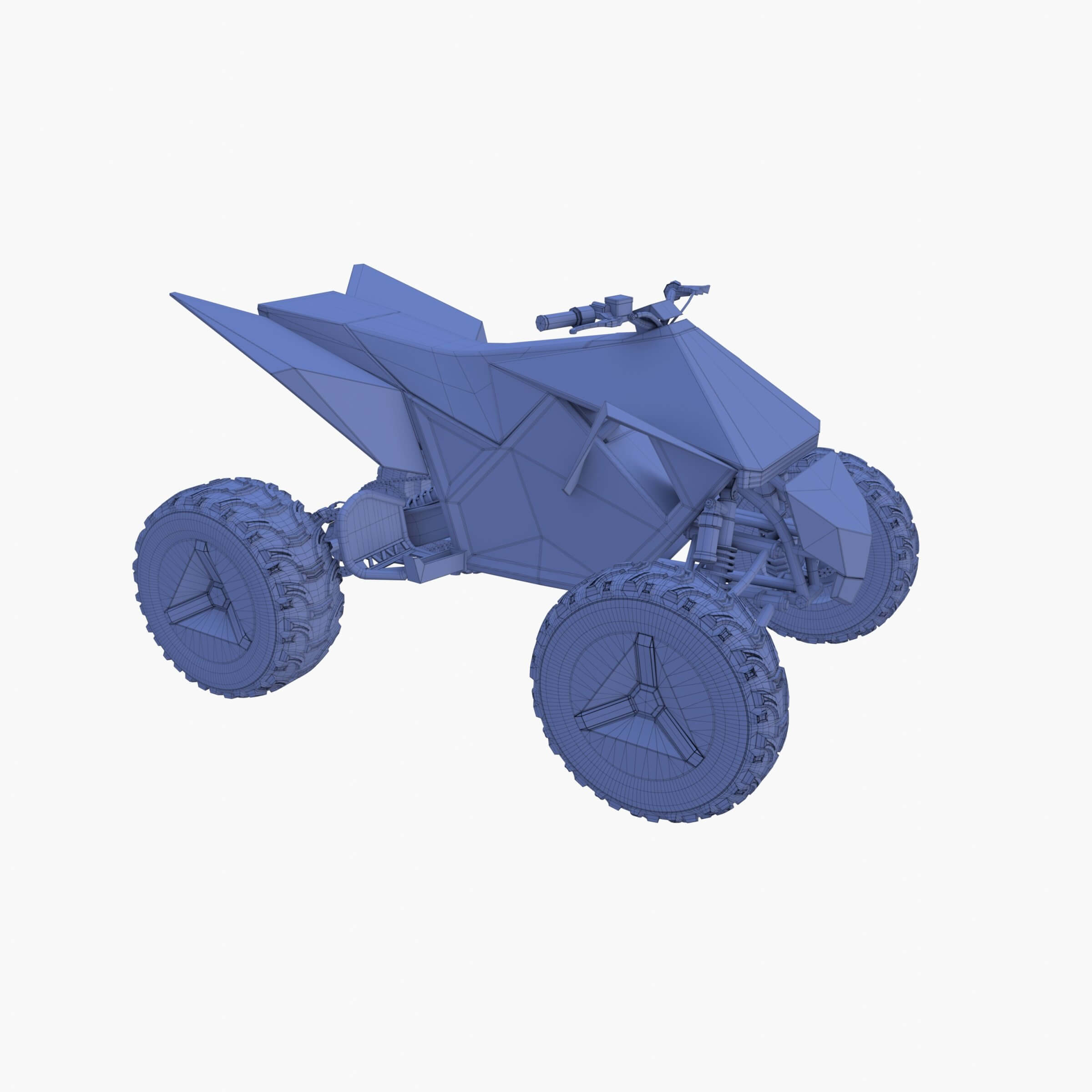 Tesla Cyberquad ATV Blue - 3D Model by dragosburian