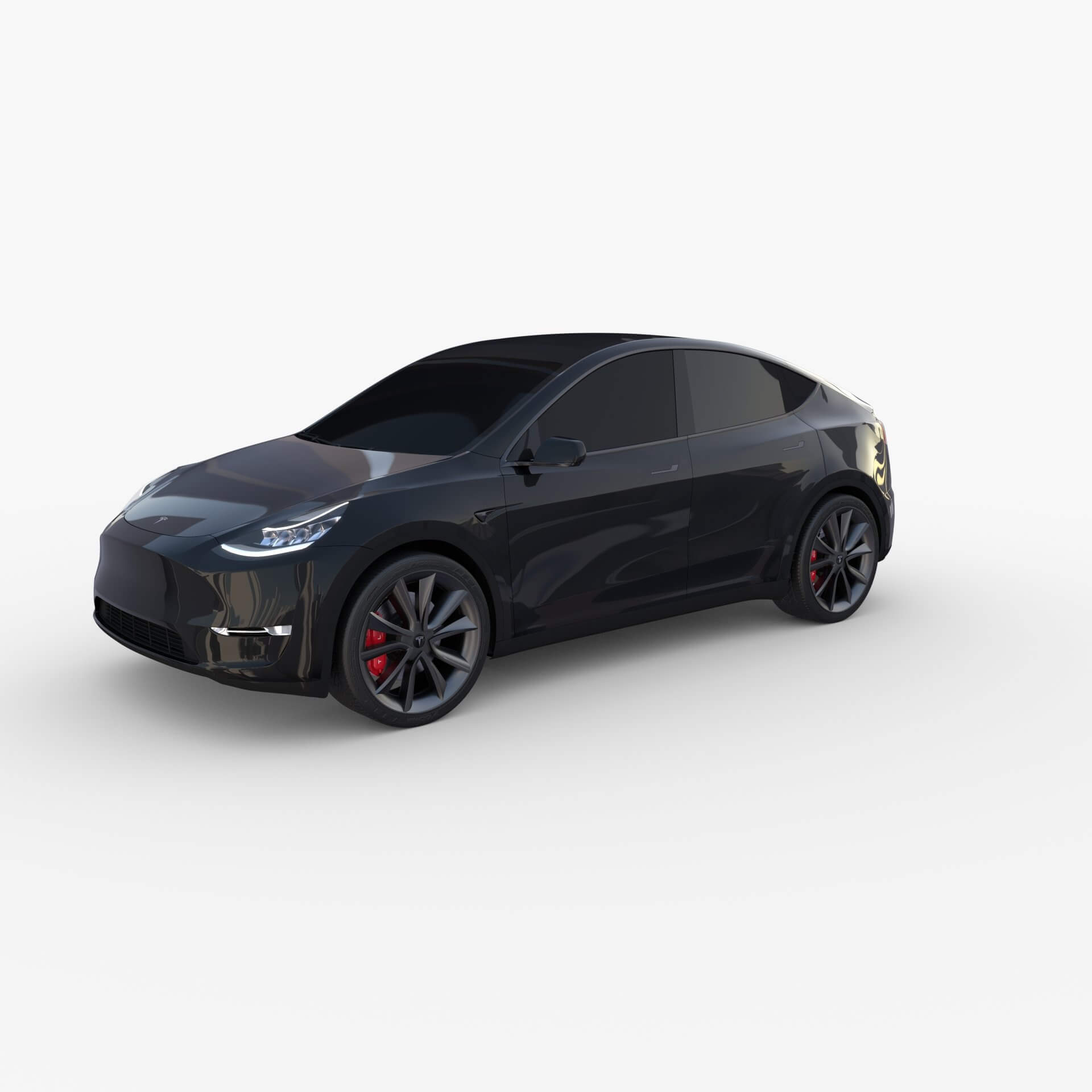 Tesla Model Y AWD Black with Chassis by dragosburian