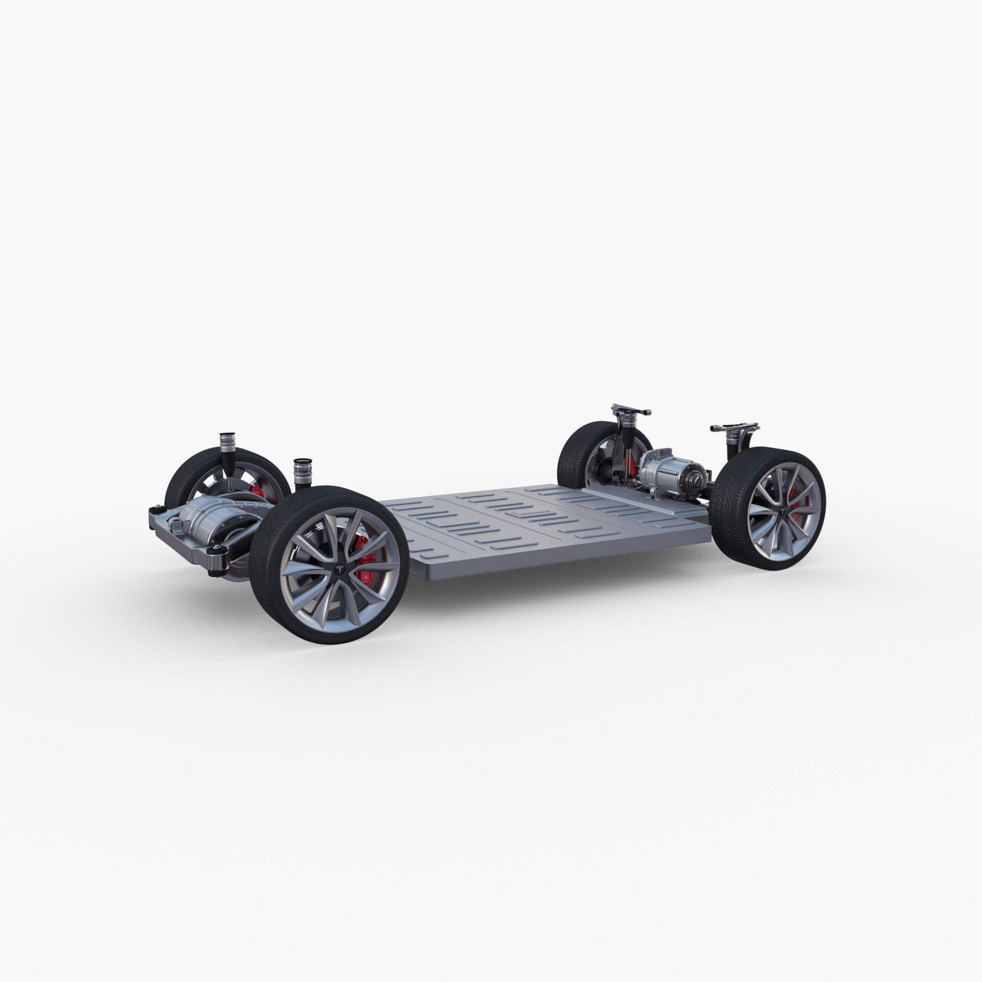Tesla Model Y AWD Black with Chassis by dragosburian