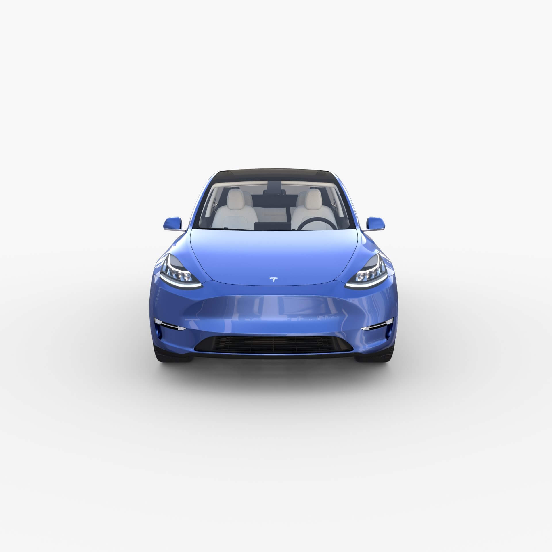 Tesla Model Y AWD Blue with Interior and Chassis by dragosburian