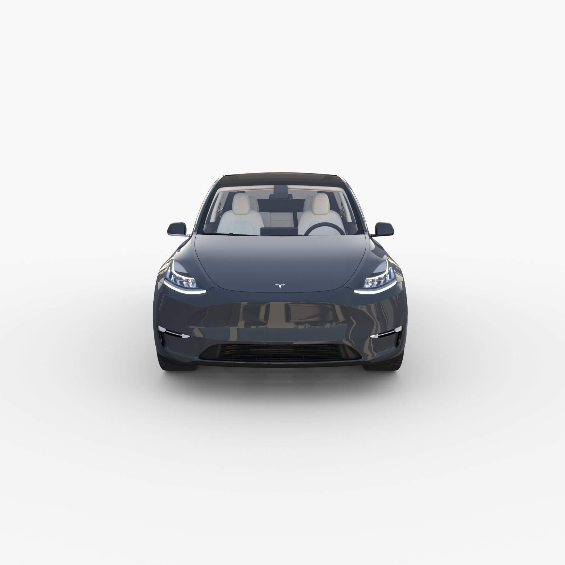 Tesla Model Y AWD Midnight Silver with Interior and Chassis by dragosburian