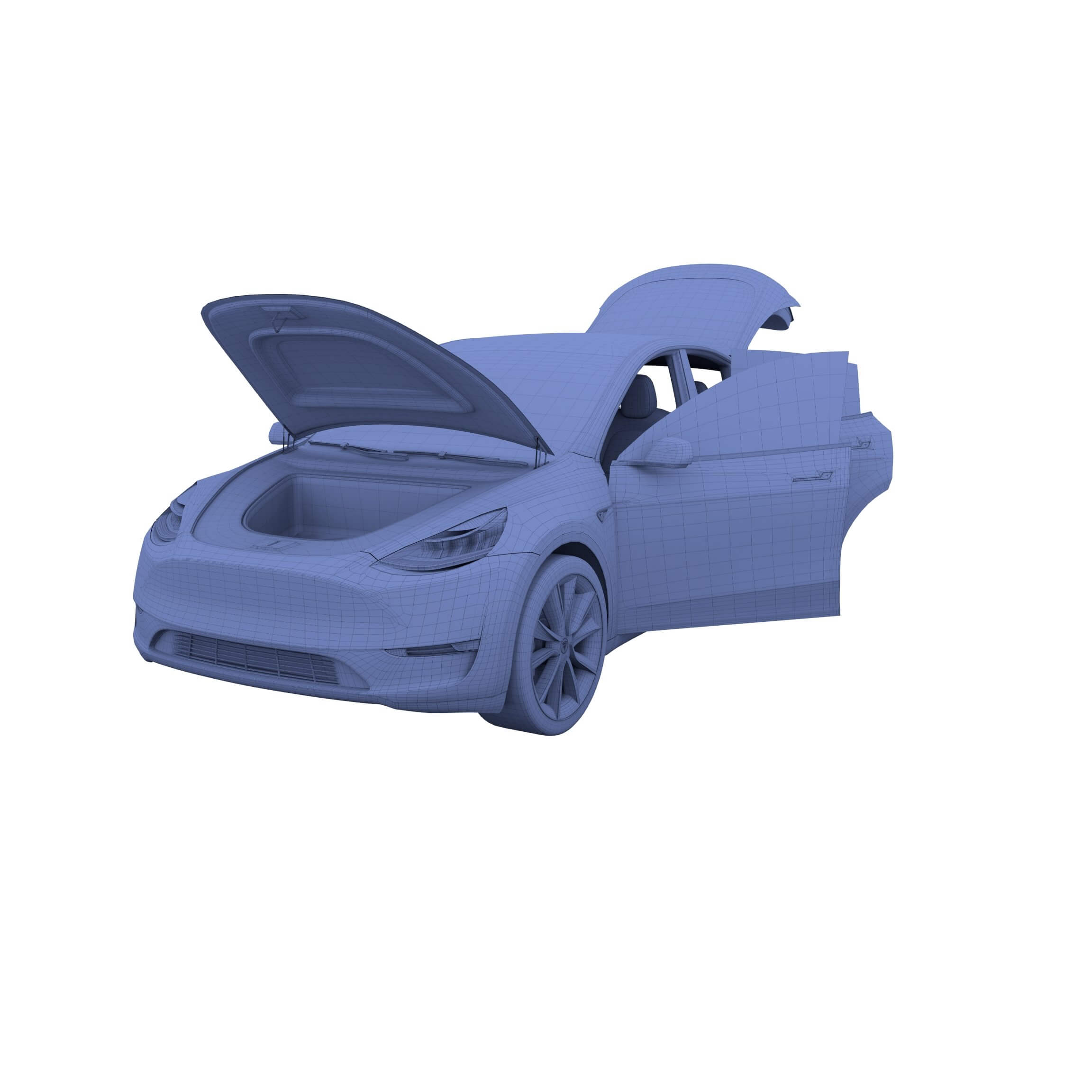 Tesla Model Y AWD Midnight Silver with Interior and Chassis by dragosburian