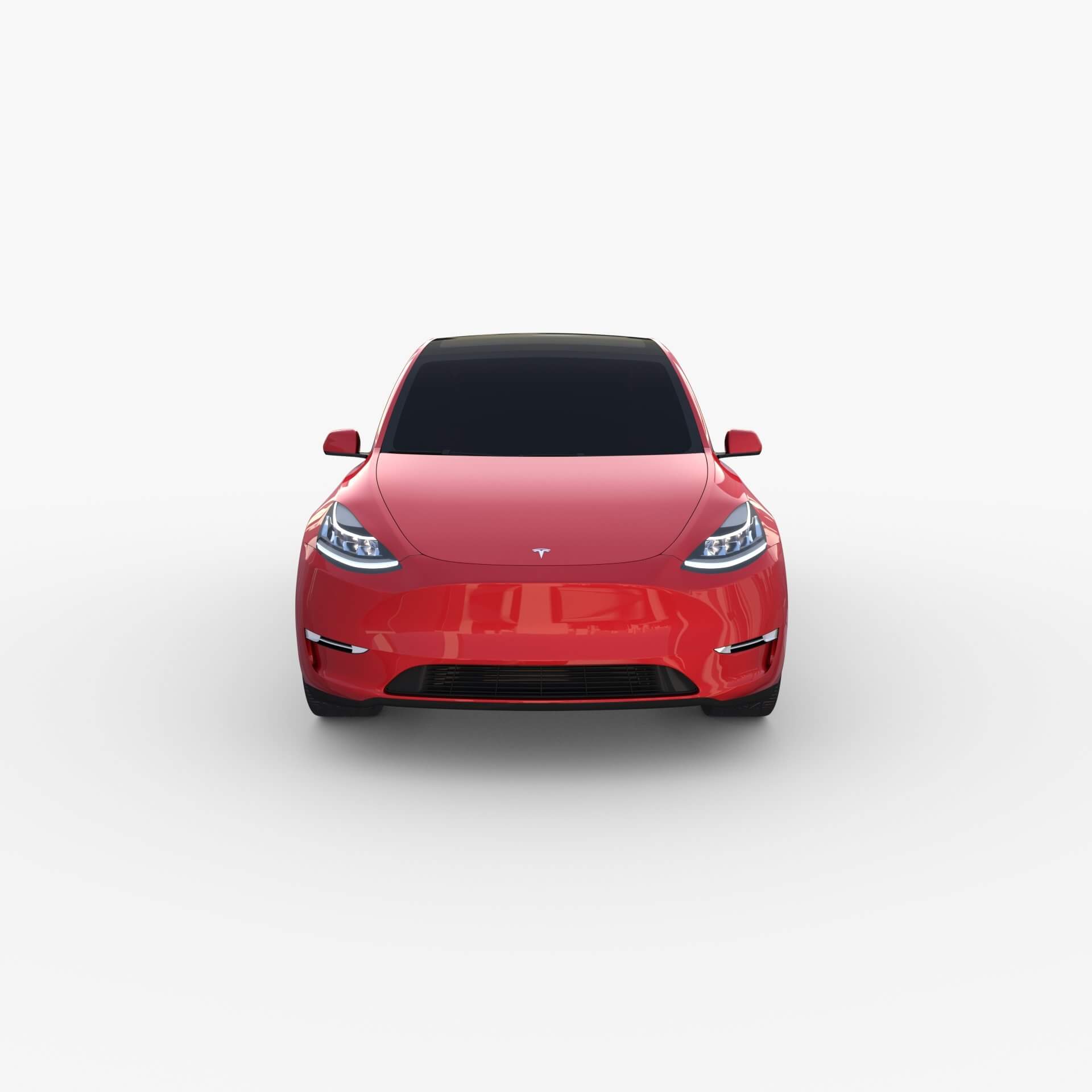 Tesla Model Y AWD Red with Chassis by dragosburian