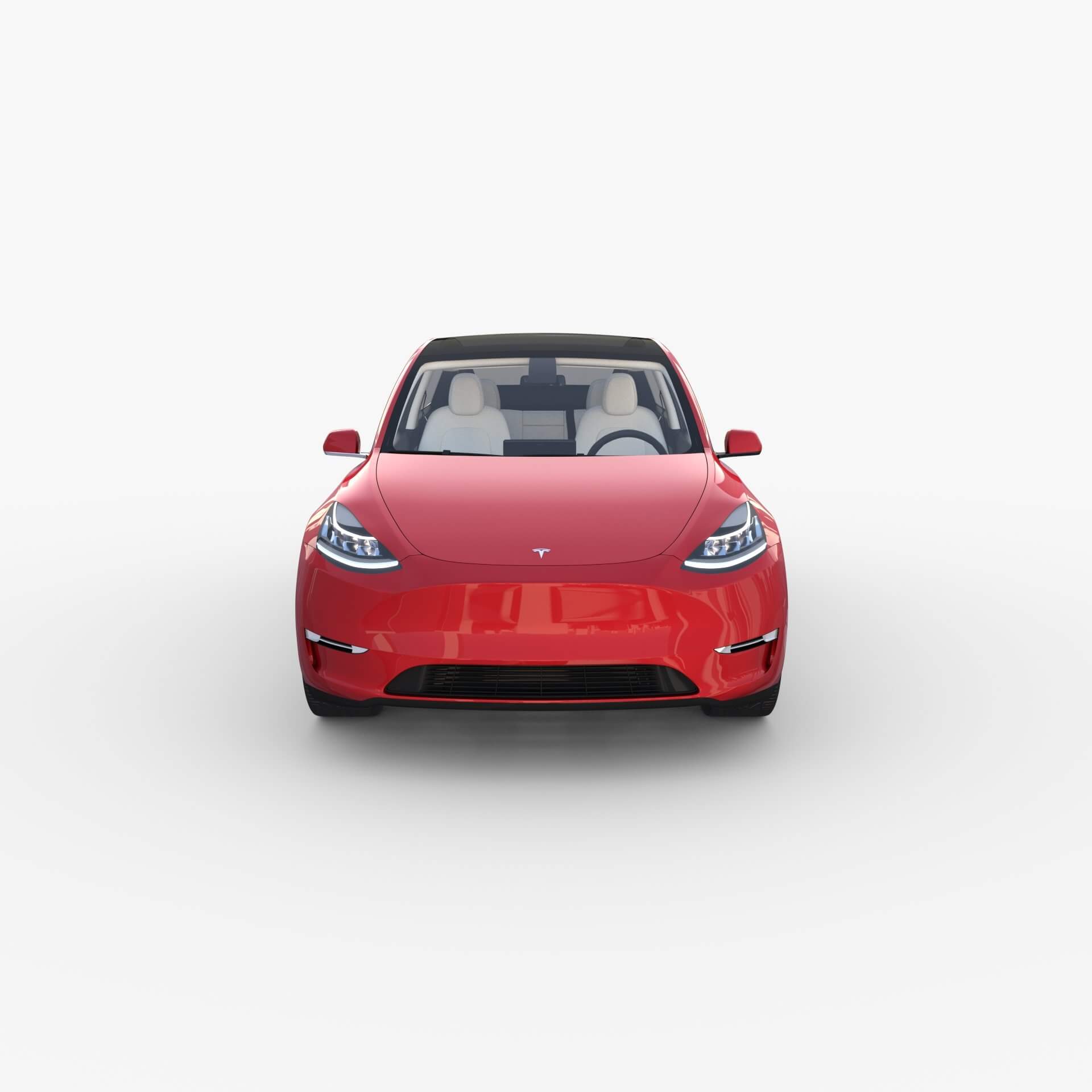 Tesla Model Y AWD Red with Interior and Chassis by dragosburian