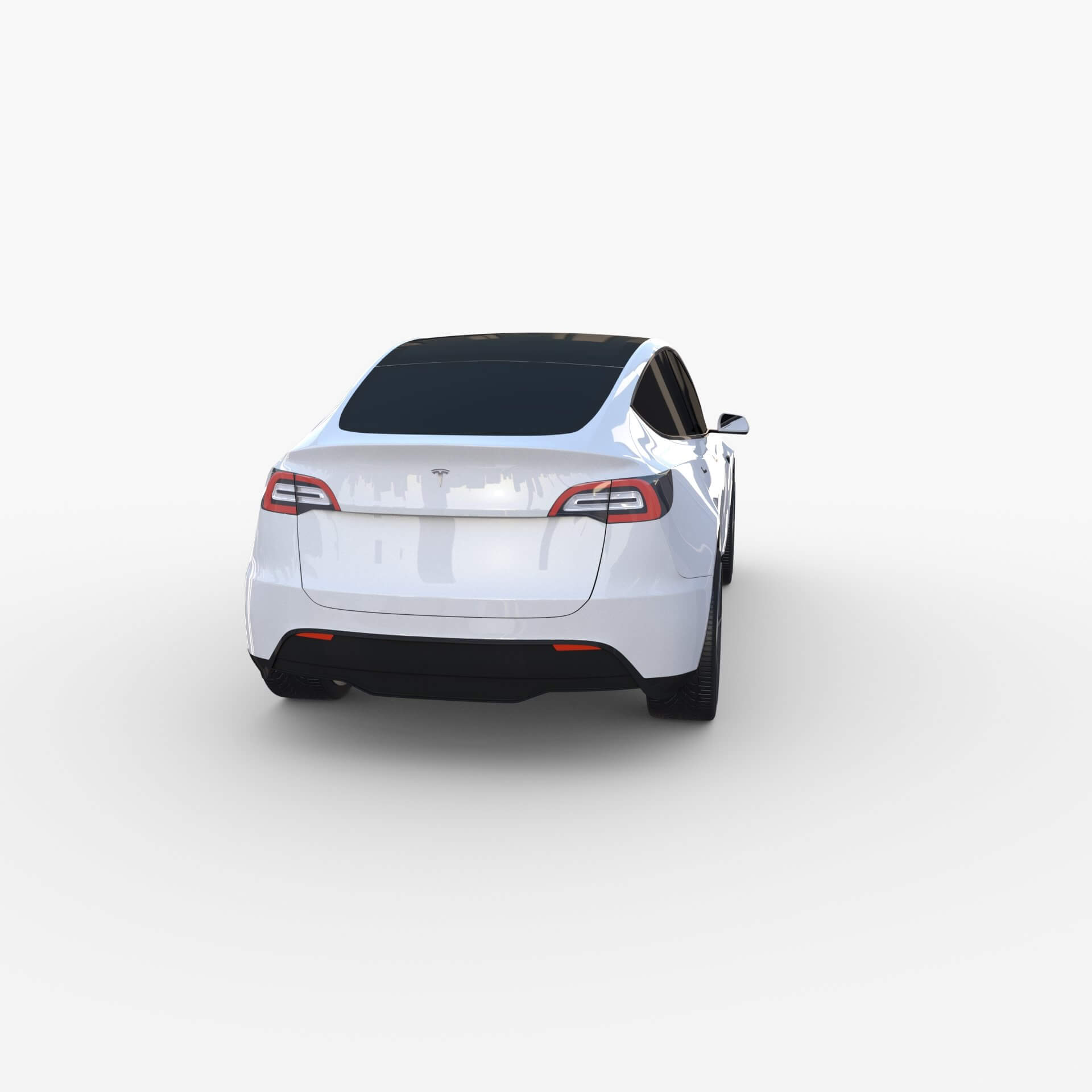 Tesla Model Y AWD White with Chassis by dragosburian