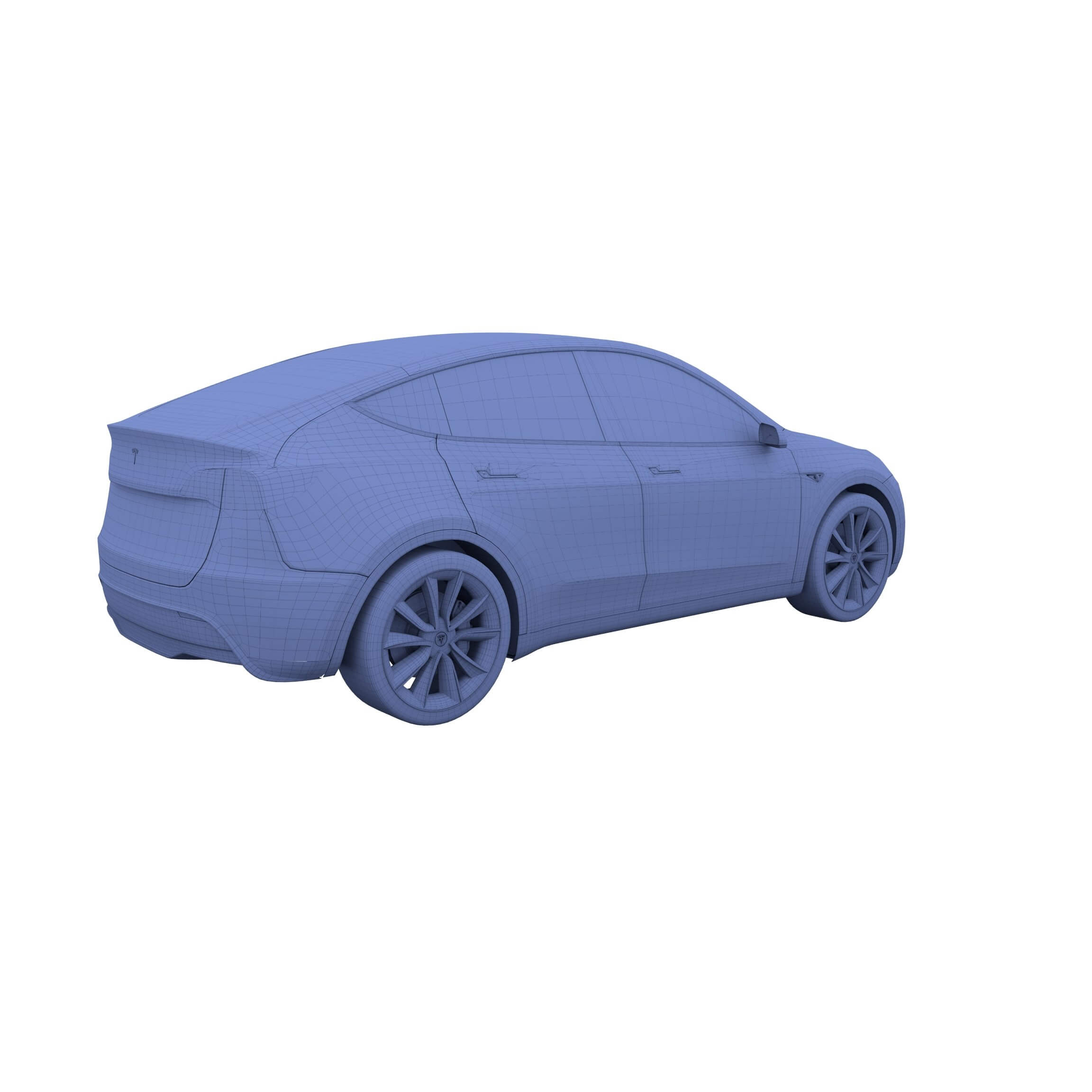 Tesla Model Y AWD White with Chassis by dragosburian