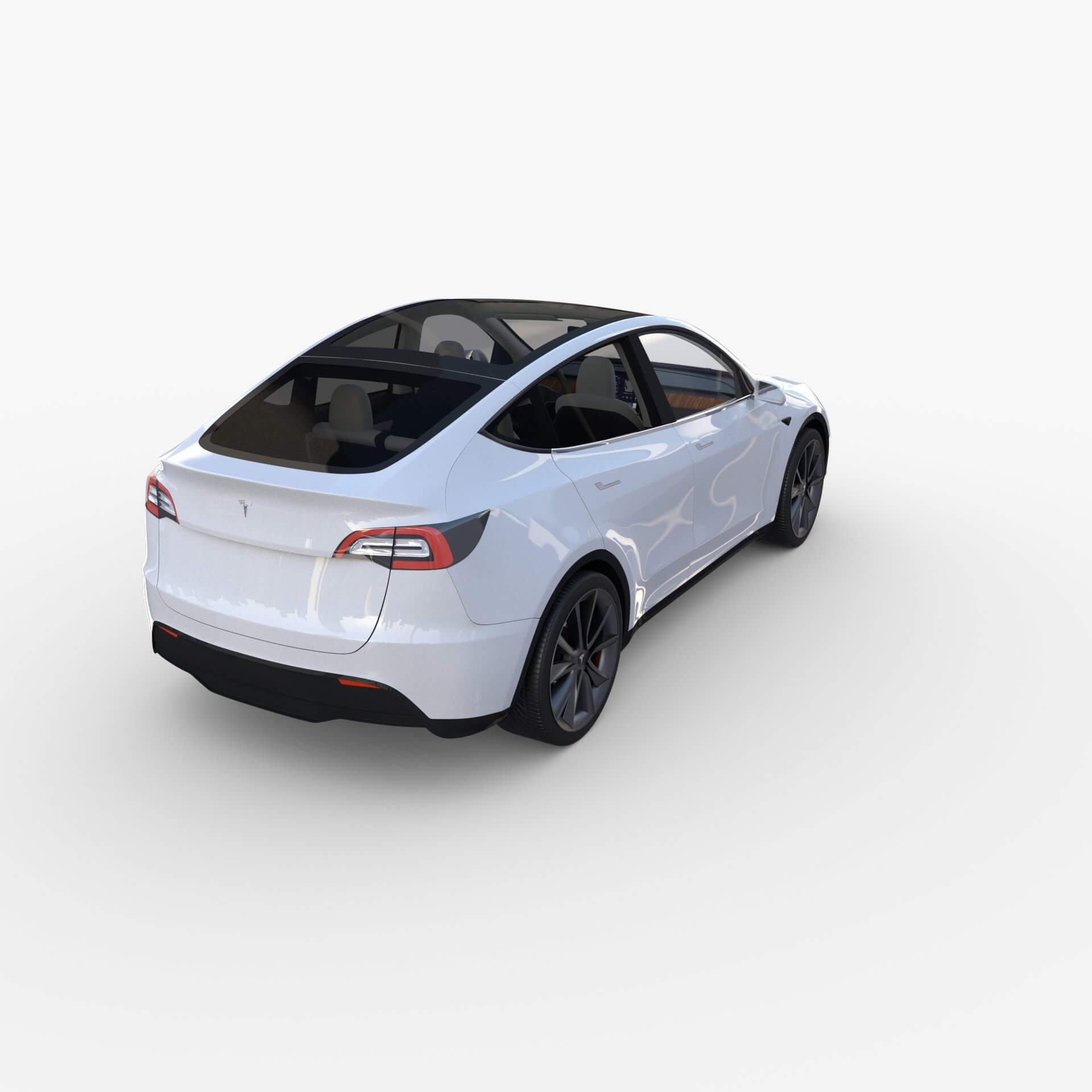 Tesla Model Y AWD White with Interior and Chassis by dragosburian