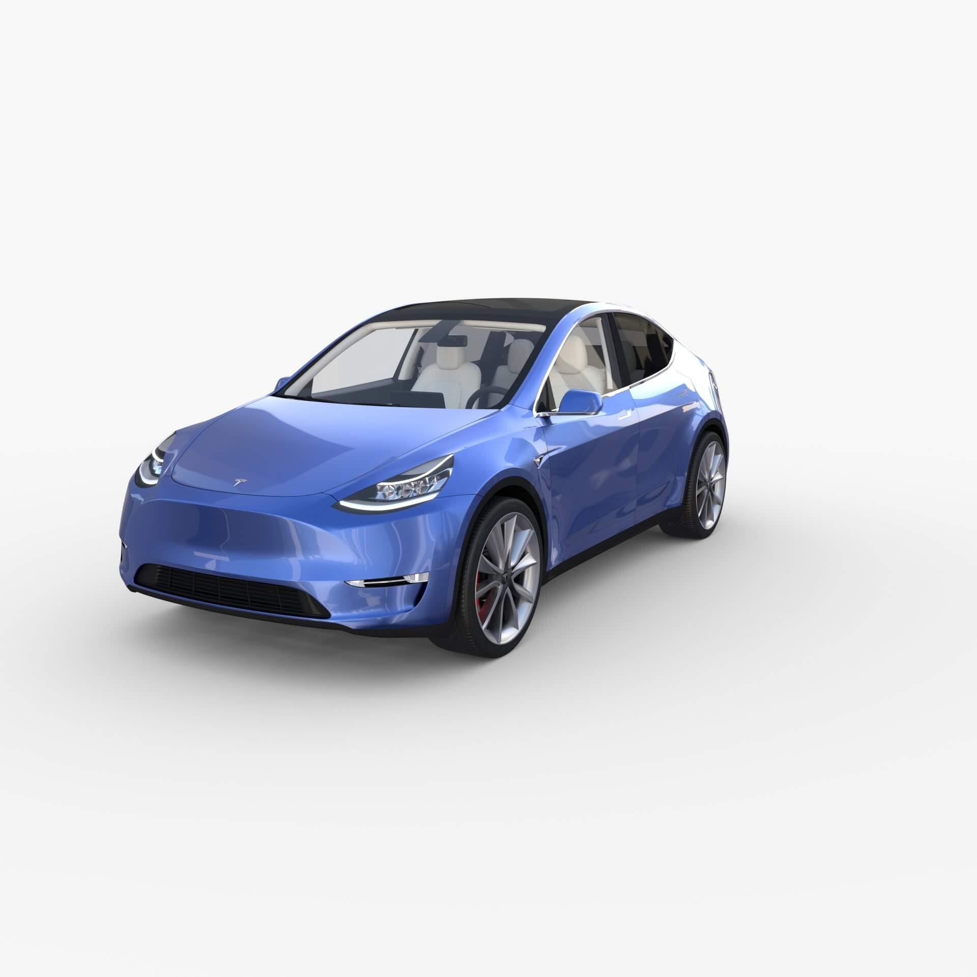 Tesla Model Y Blue with Interior by dragosburian
