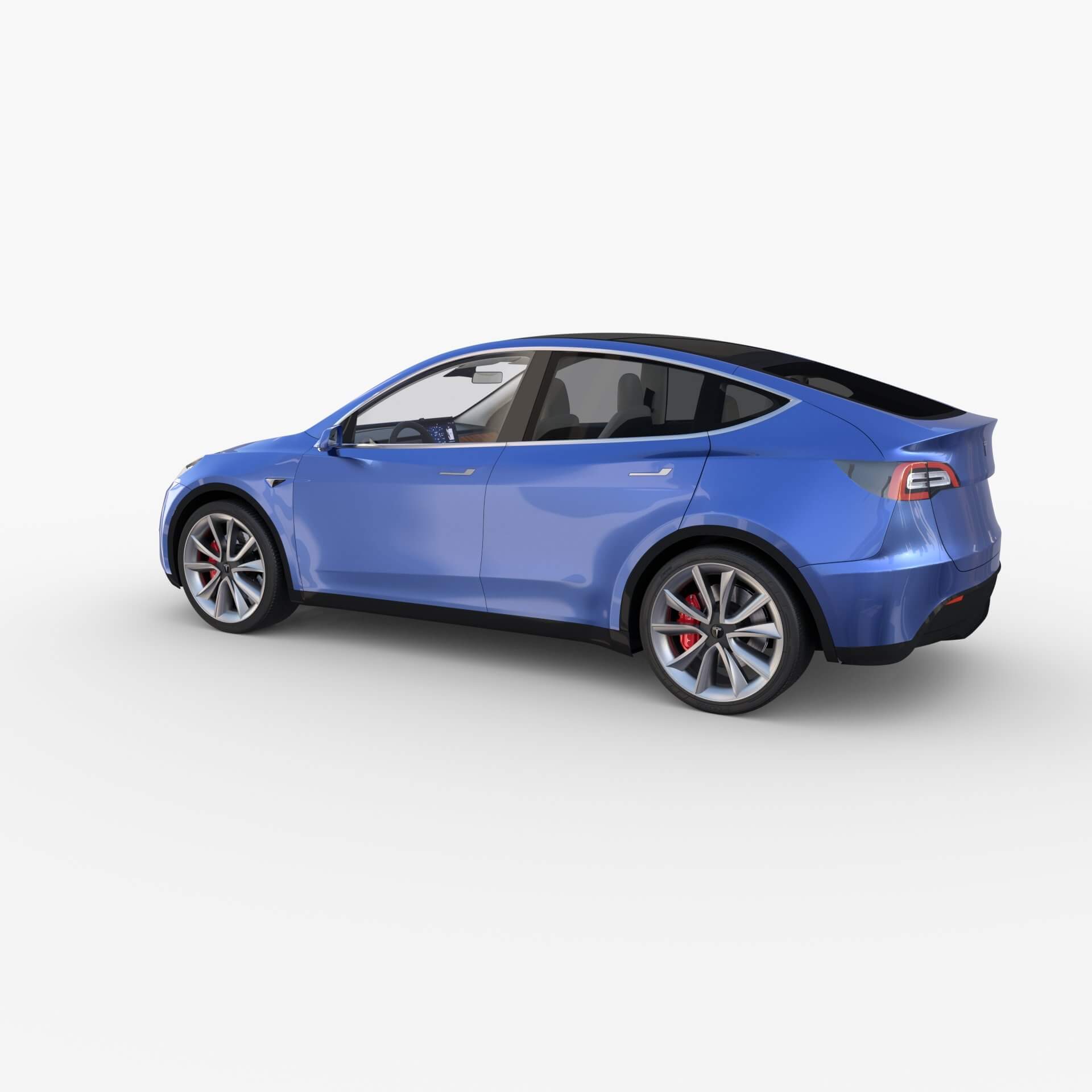 Tesla Model Y Blue with Interior by dragosburian