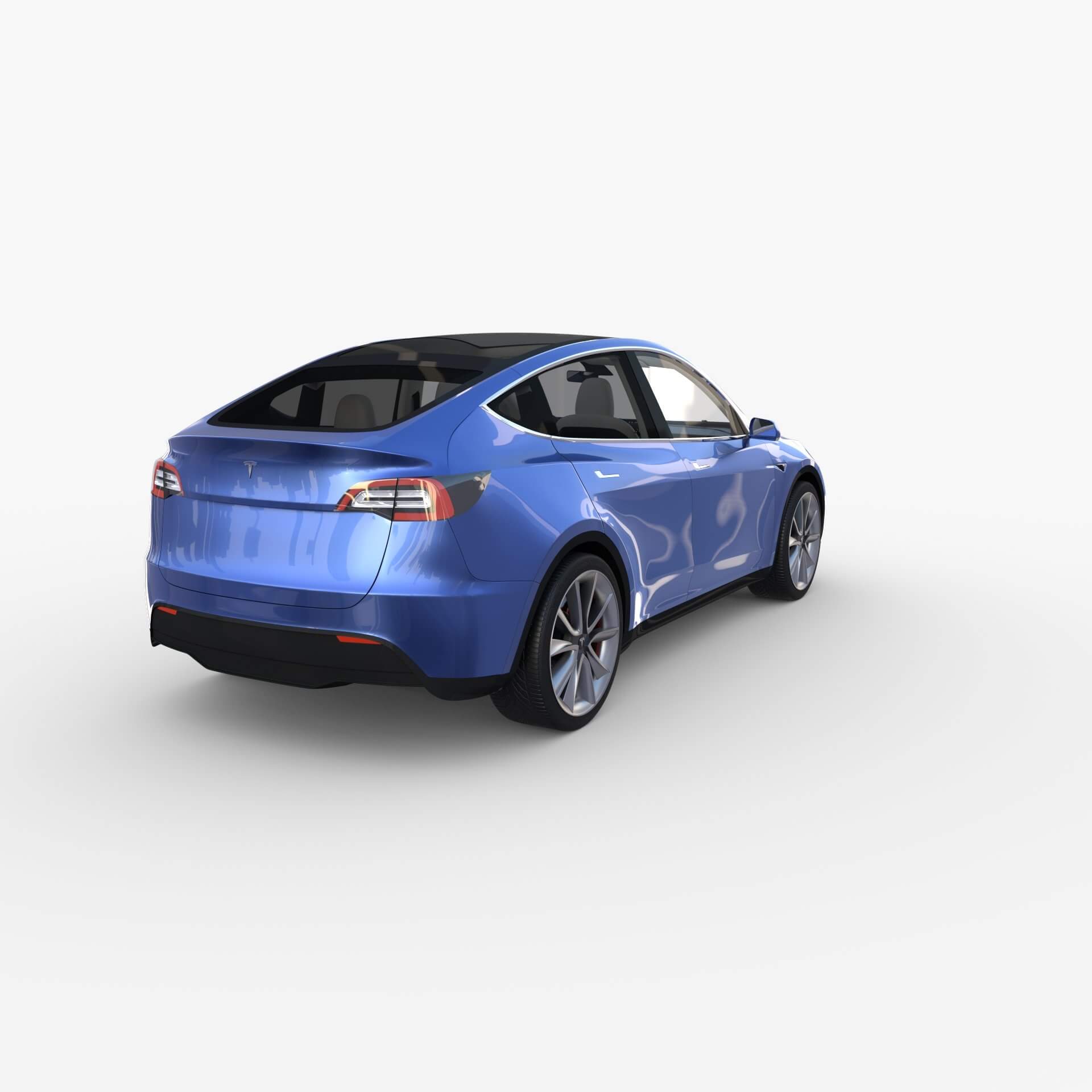 Tesla Model Y Blue with Interior by dragosburian