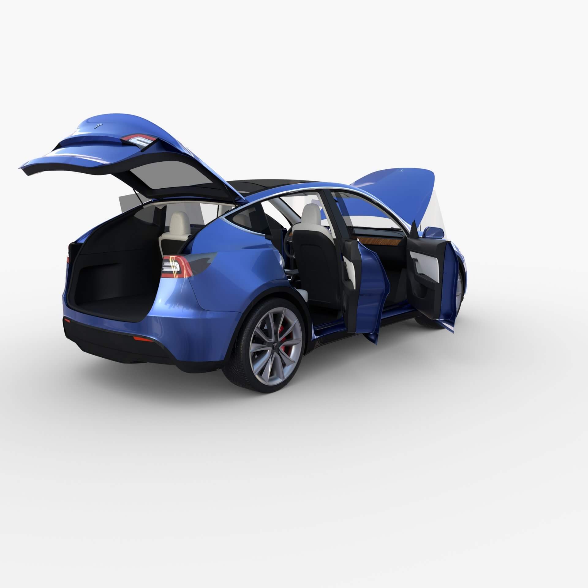 Tesla Model Y Blue with Interior by dragosburian