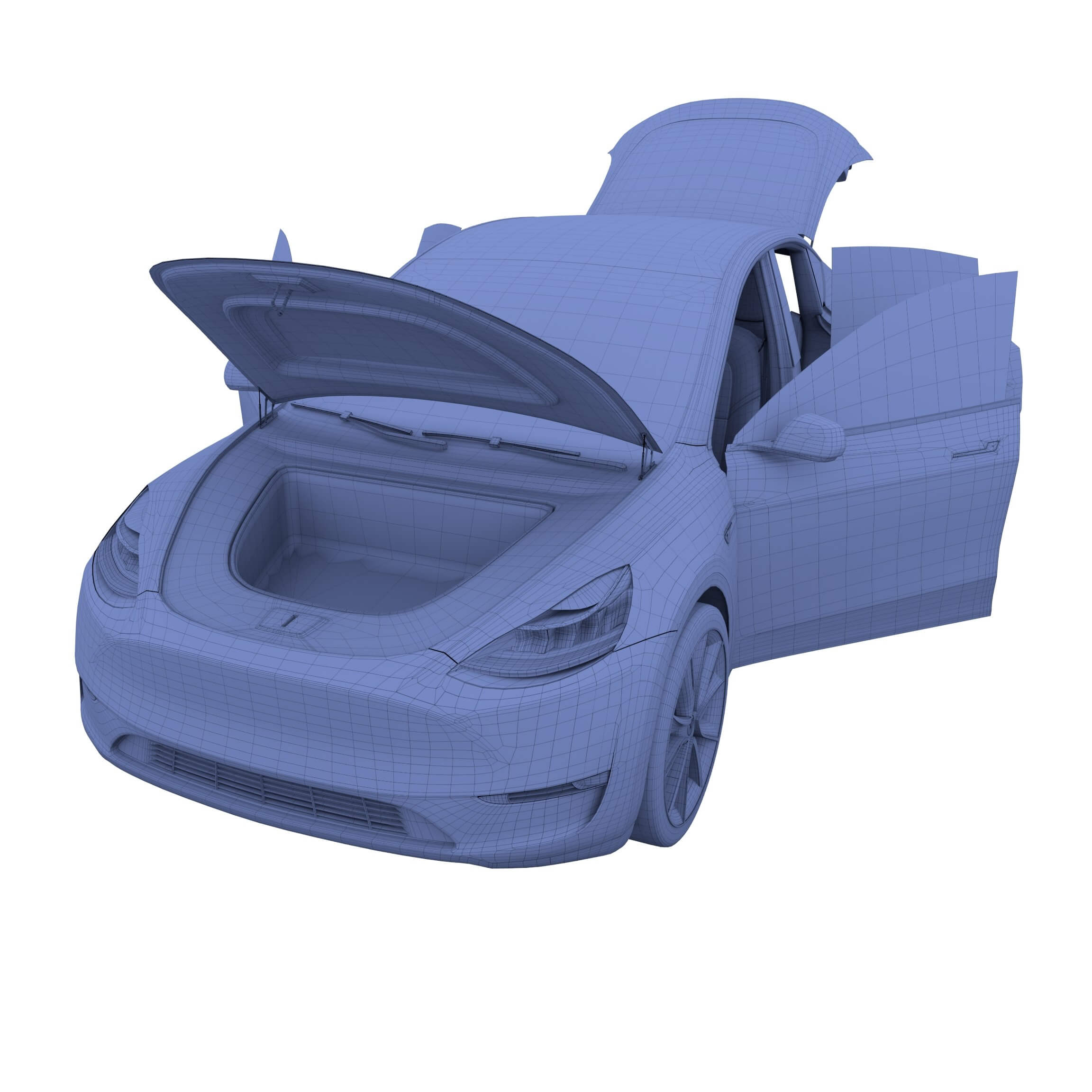 Tesla Model Y Blue with Interior by dragosburian