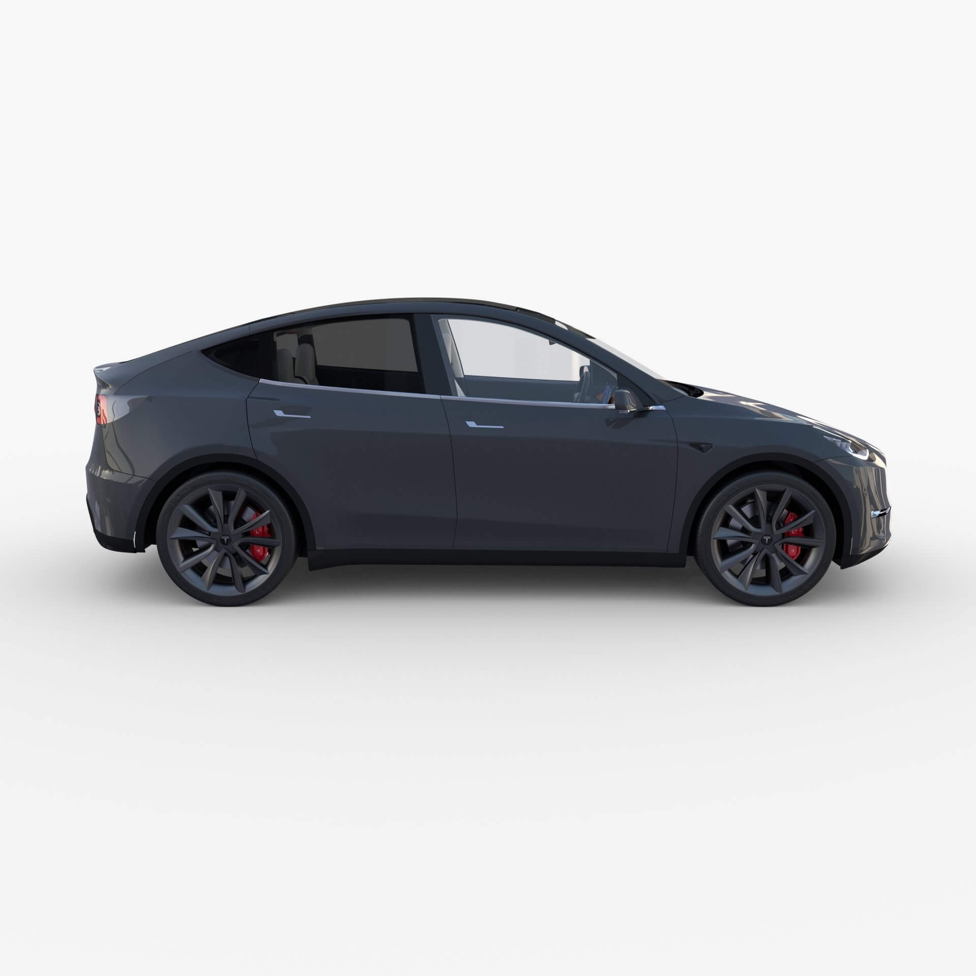 Tesla Model Y Midnight Silver with Interior by dragosburian