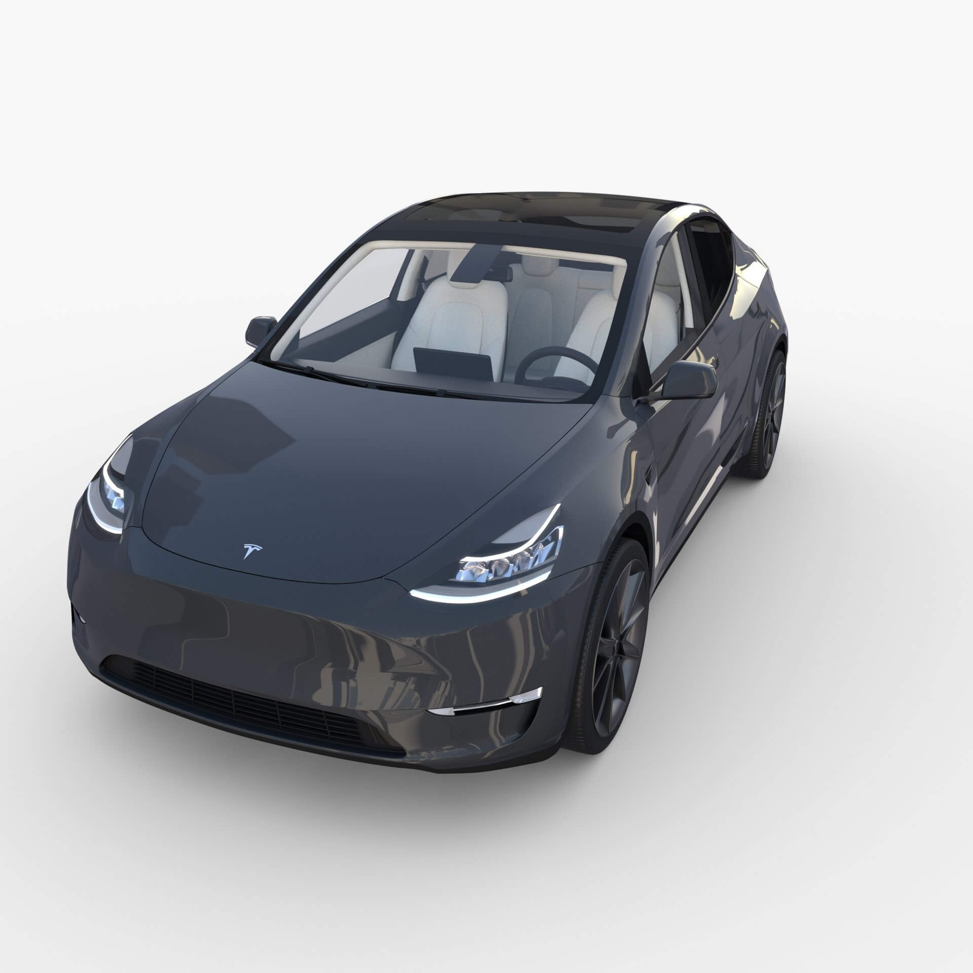 Tesla Model Y Midnight Silver with Interior by dragosburian