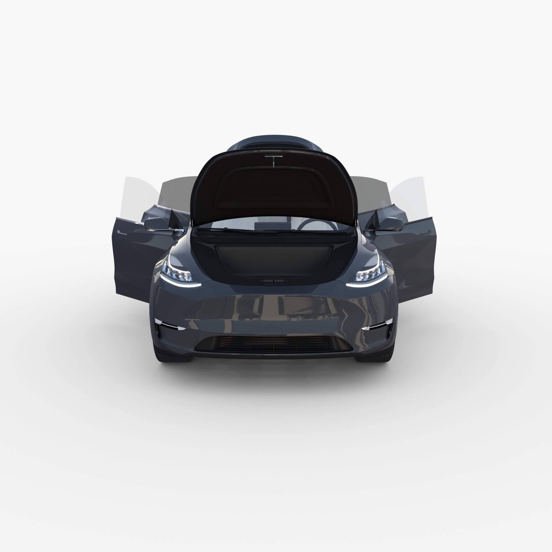 Tesla Model Y Midnight Silver with Interior by dragosburian