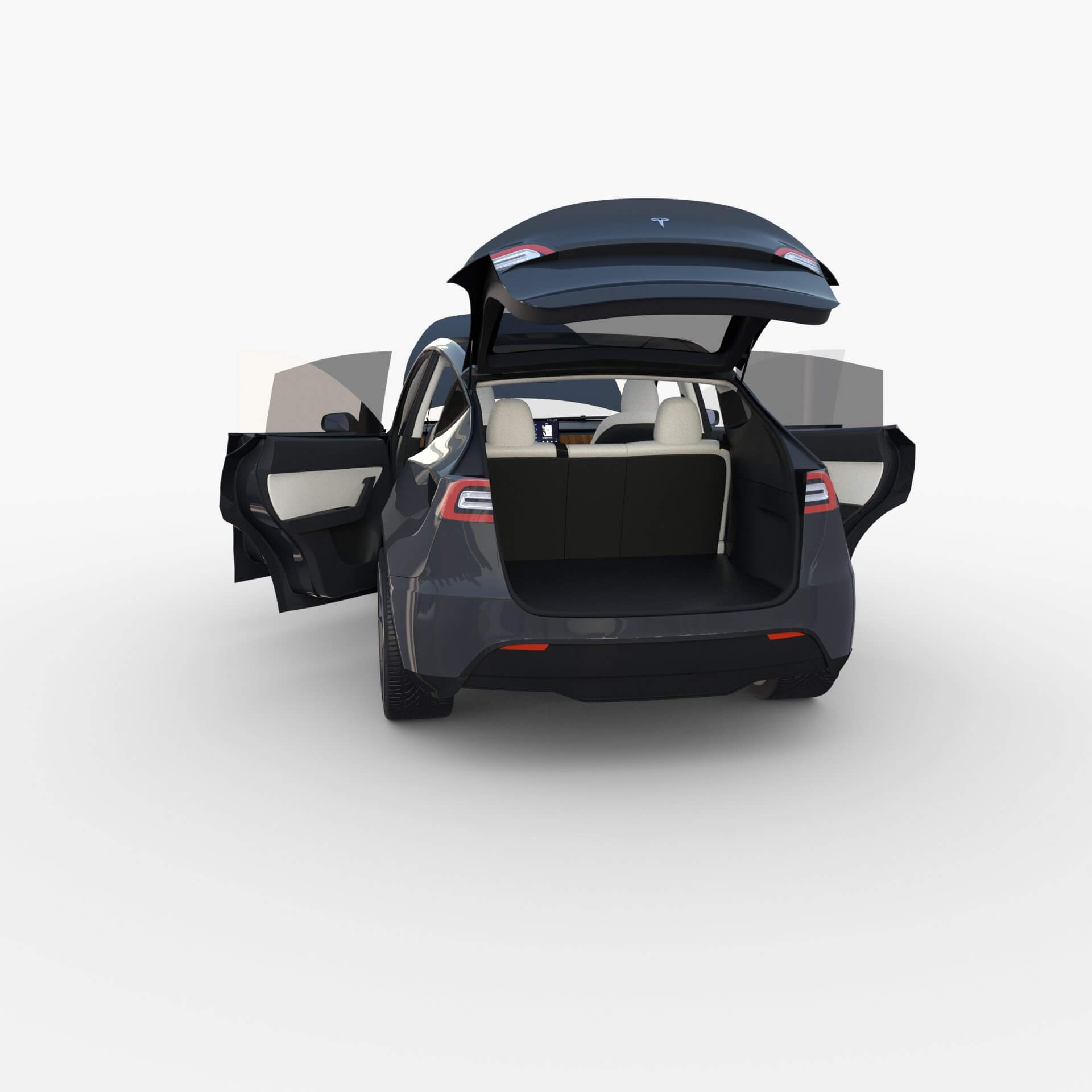 Tesla Model Y Midnight Silver with Interior by dragosburian
