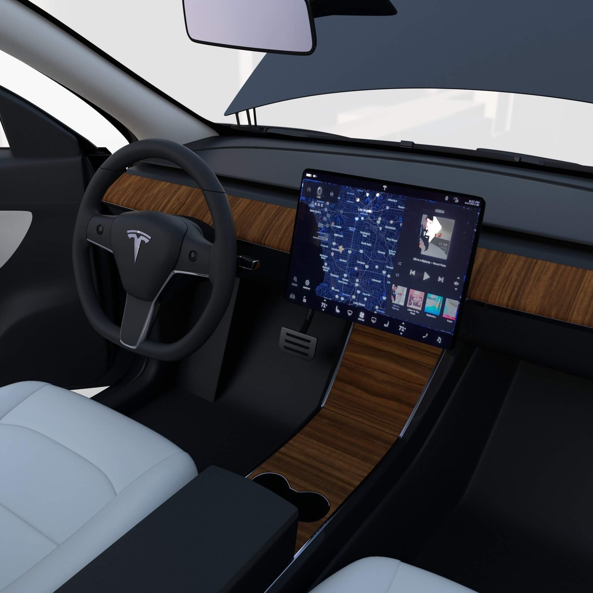 Tesla Model Y Midnight Silver with Interior by dragosburian