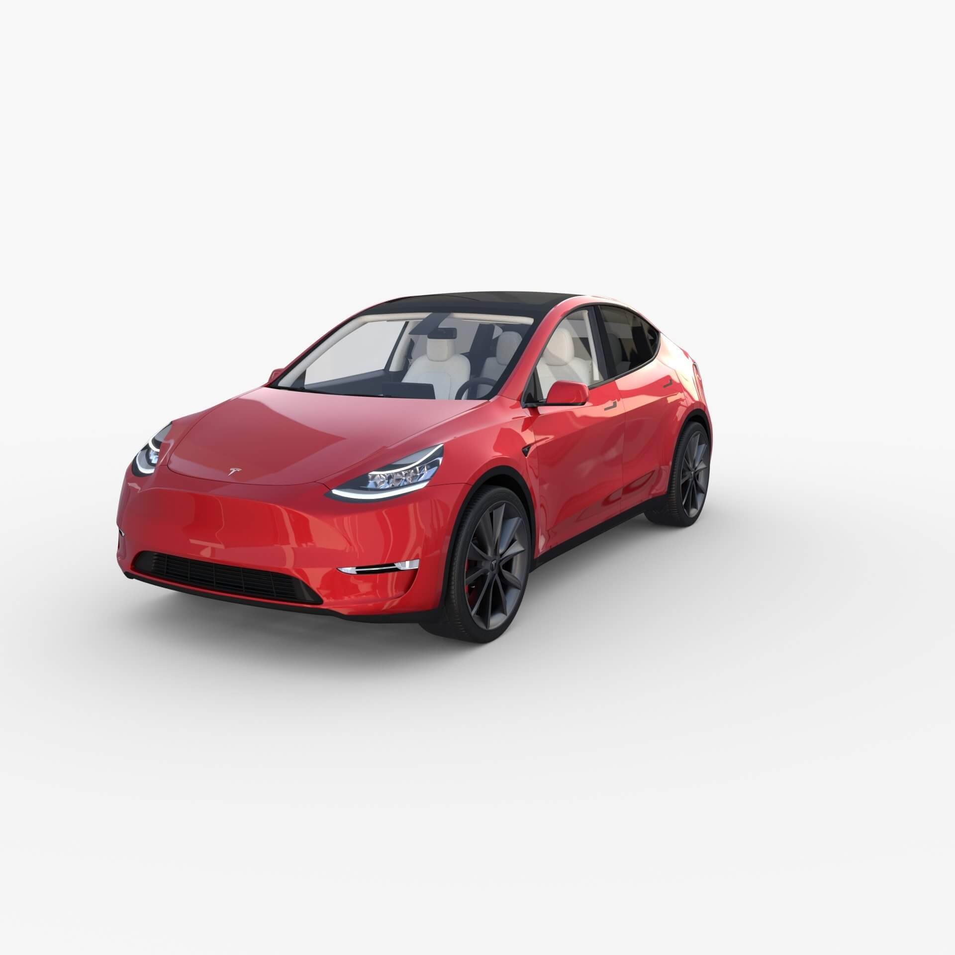 Tesla Model Y Red with Interior by dragosburian