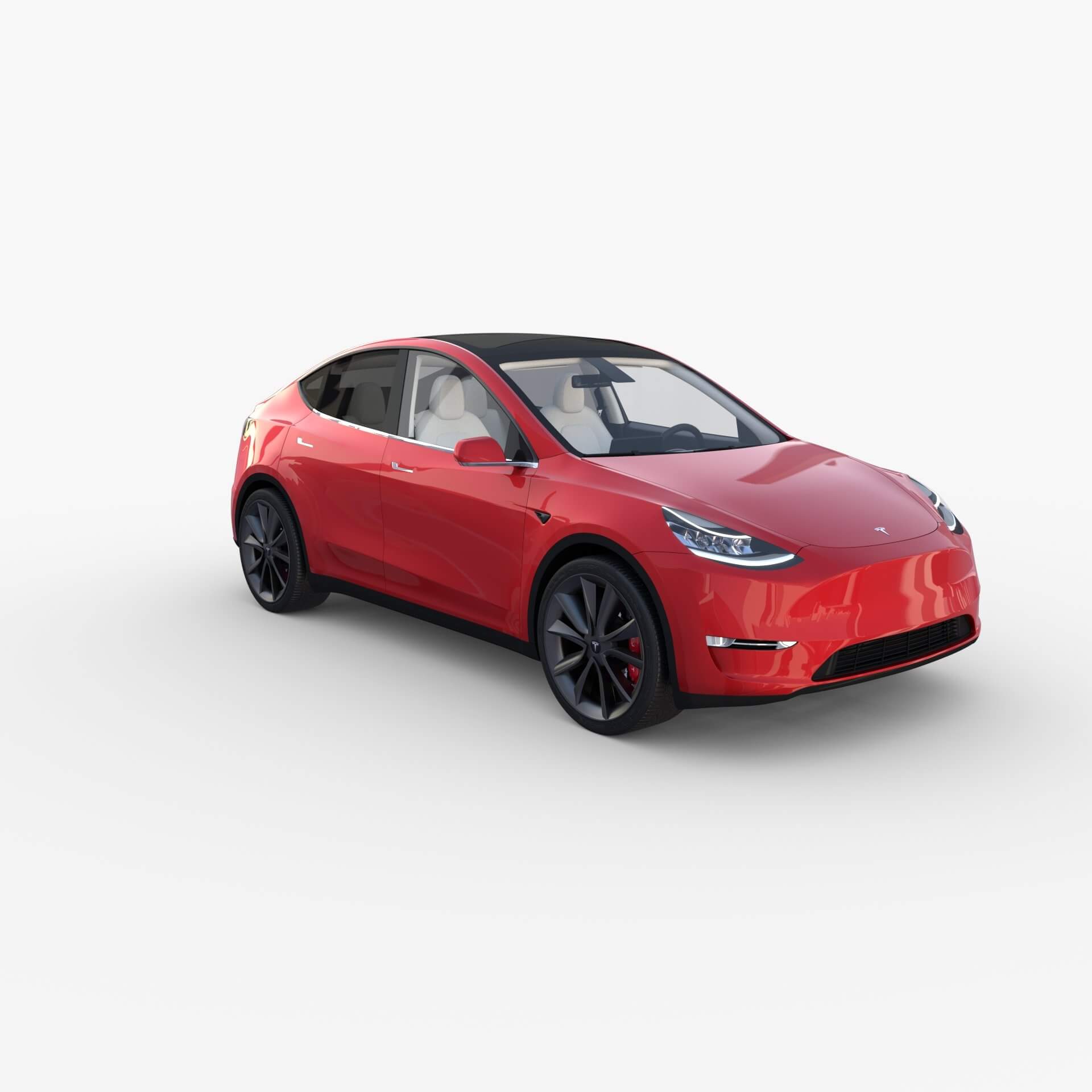Tesla Model Y Red with Interior by dragosburian