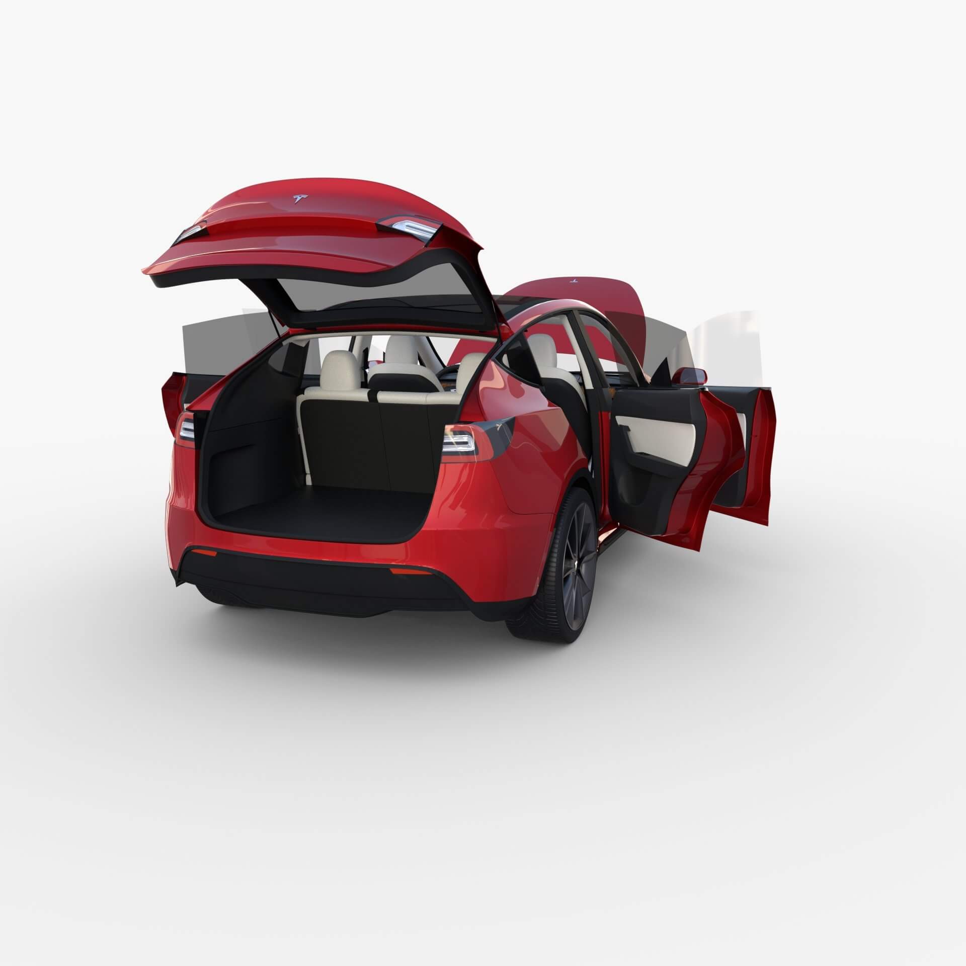 Tesla Model Y Red with Interior by dragosburian