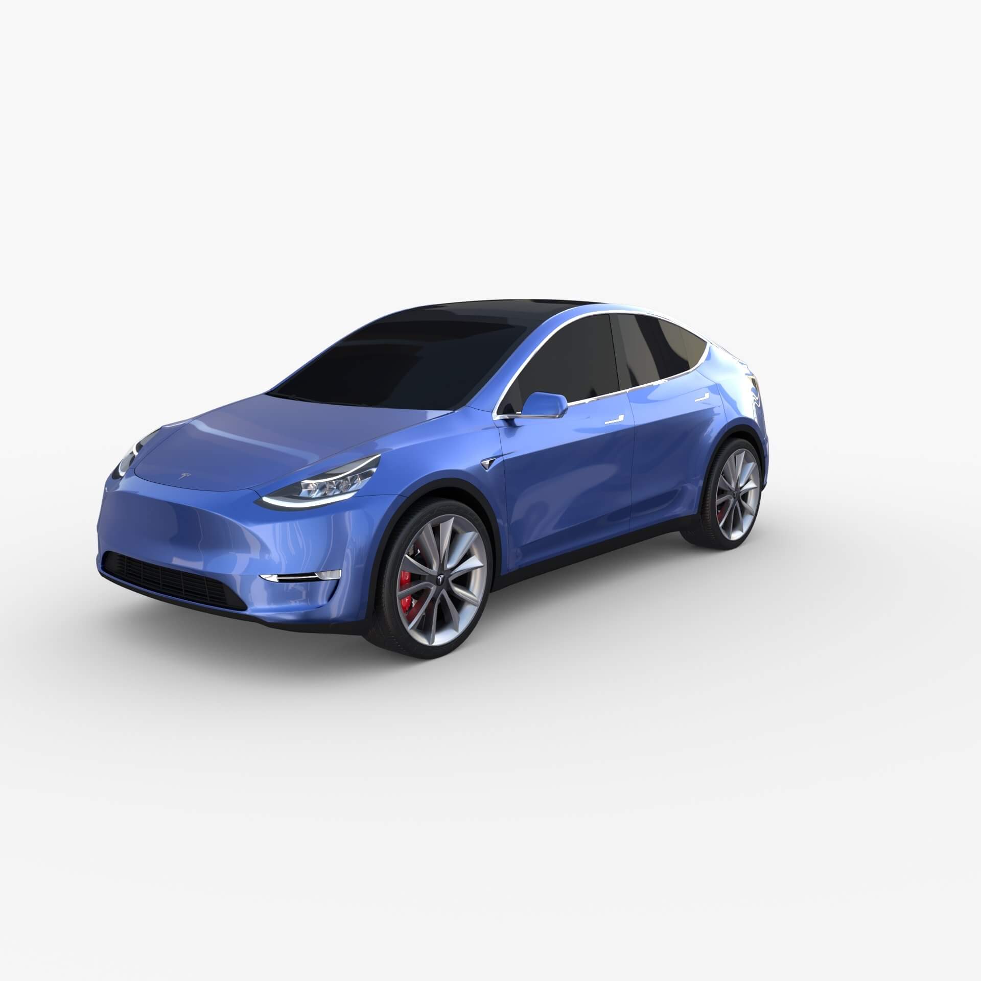 Tesla Model Y RWD Blue with Chassis by dragosburian