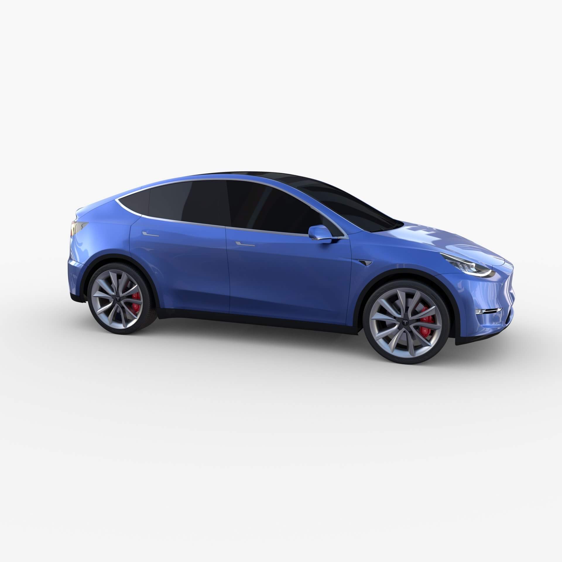 Tesla Model Y RWD Blue with Chassis by dragosburian