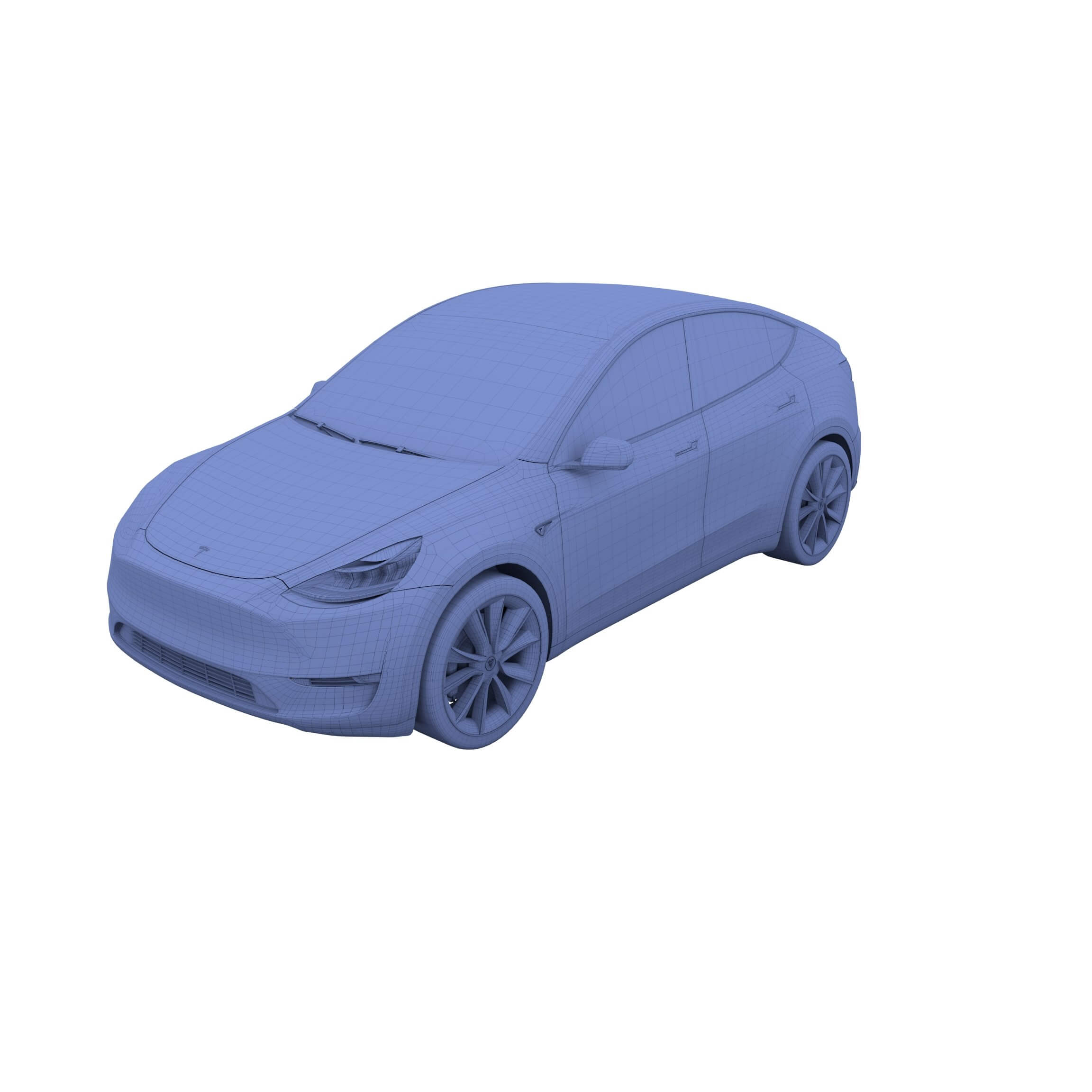 Tesla Model Y RWD Blue with Chassis by dragosburian