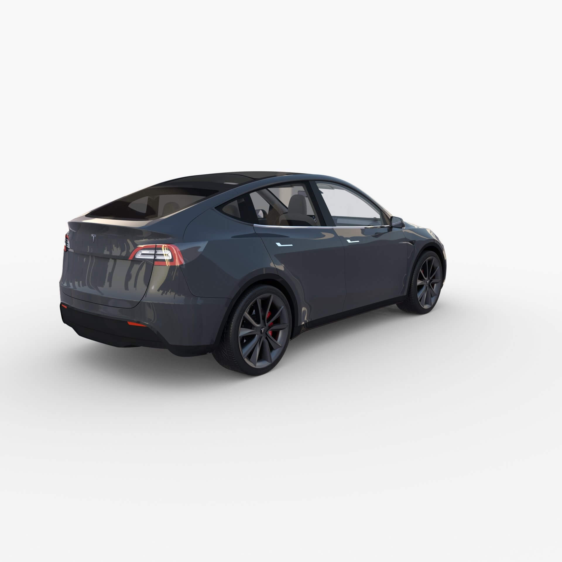 Tesla Model Y RWD Midnight Silver with Interior and Chassis by dragosburian