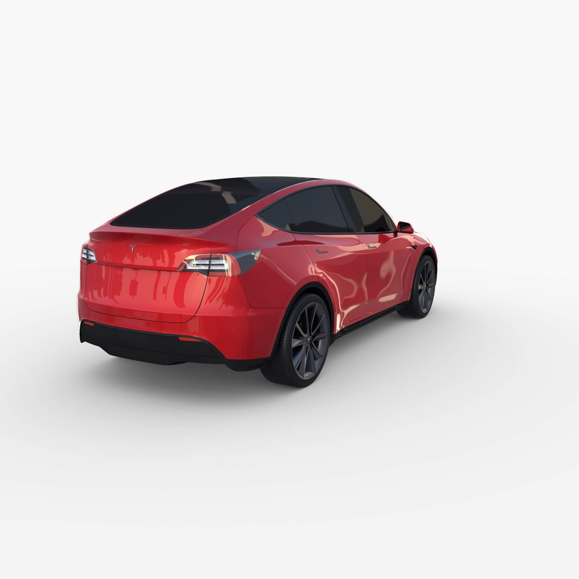 Tesla Model Y RWD Red with Chassis by dragosburian